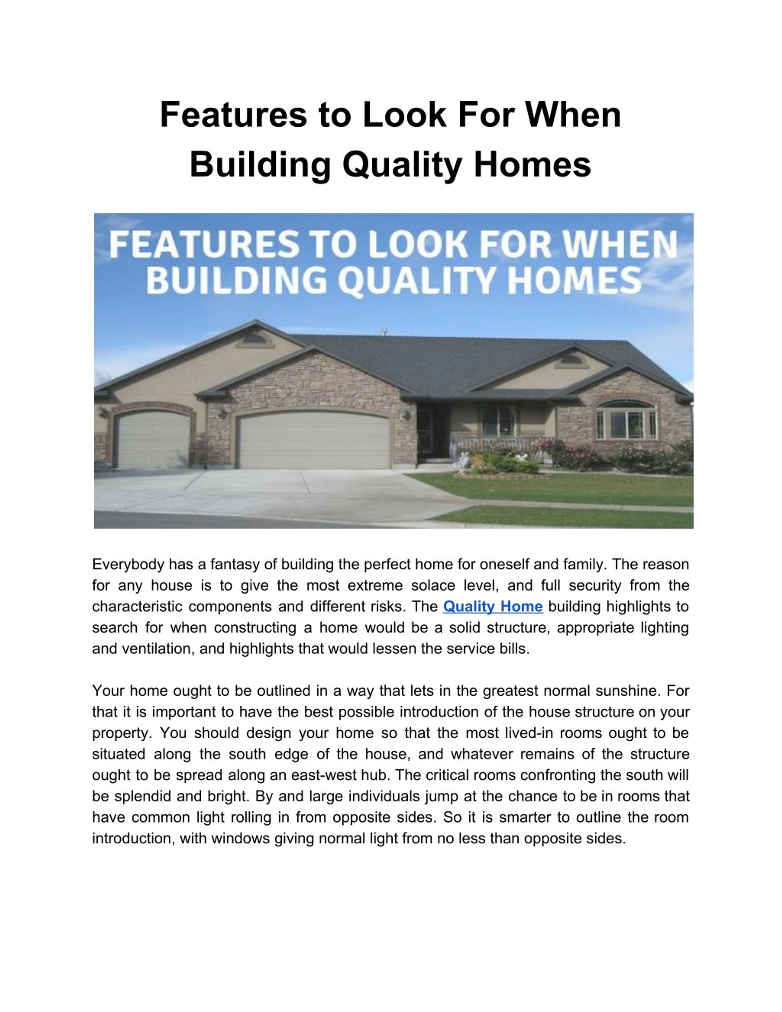 PPT - Features to Look For When Building Quality Homes PowerPoint ...