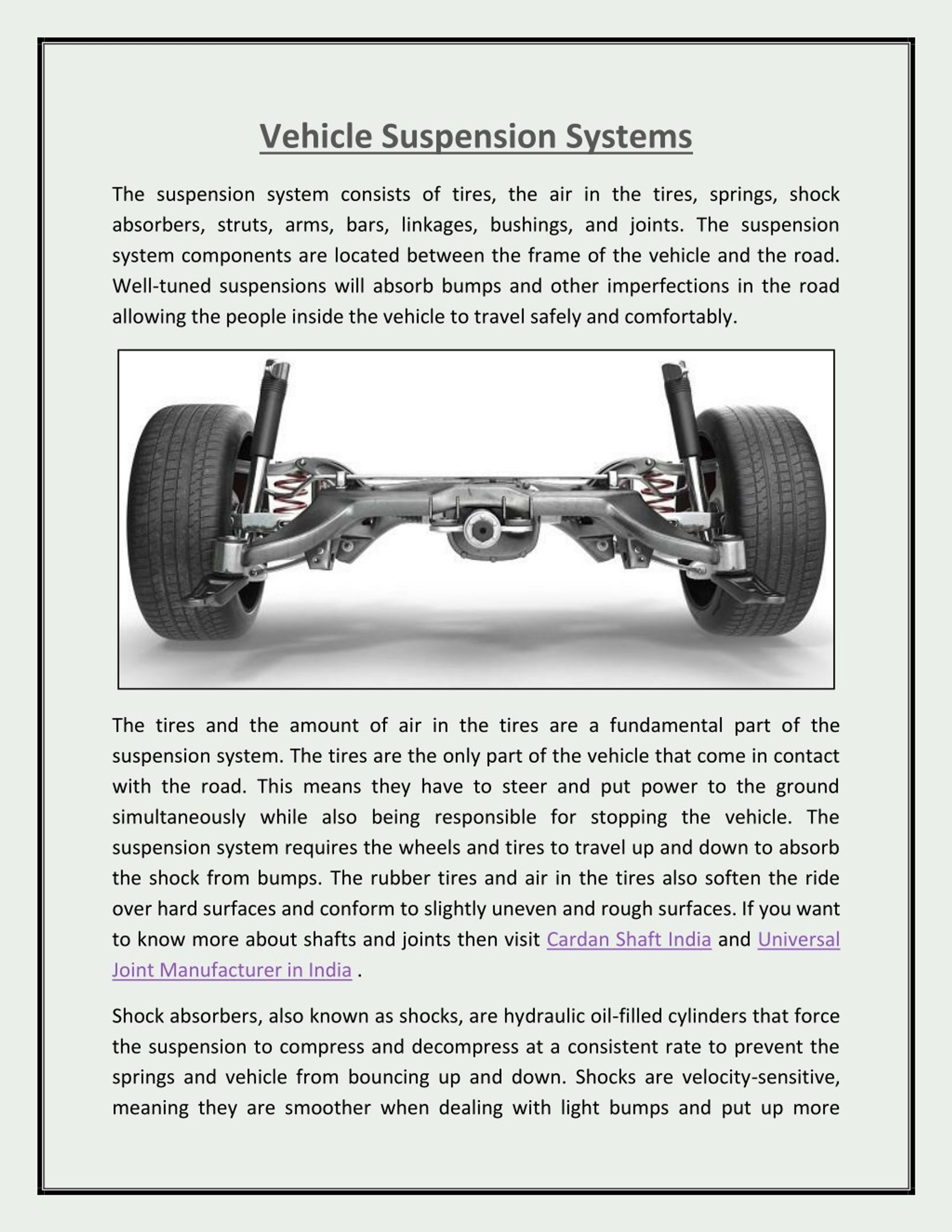 PPT - Vehicle Suspension Systems PowerPoint Presentation, free download ...