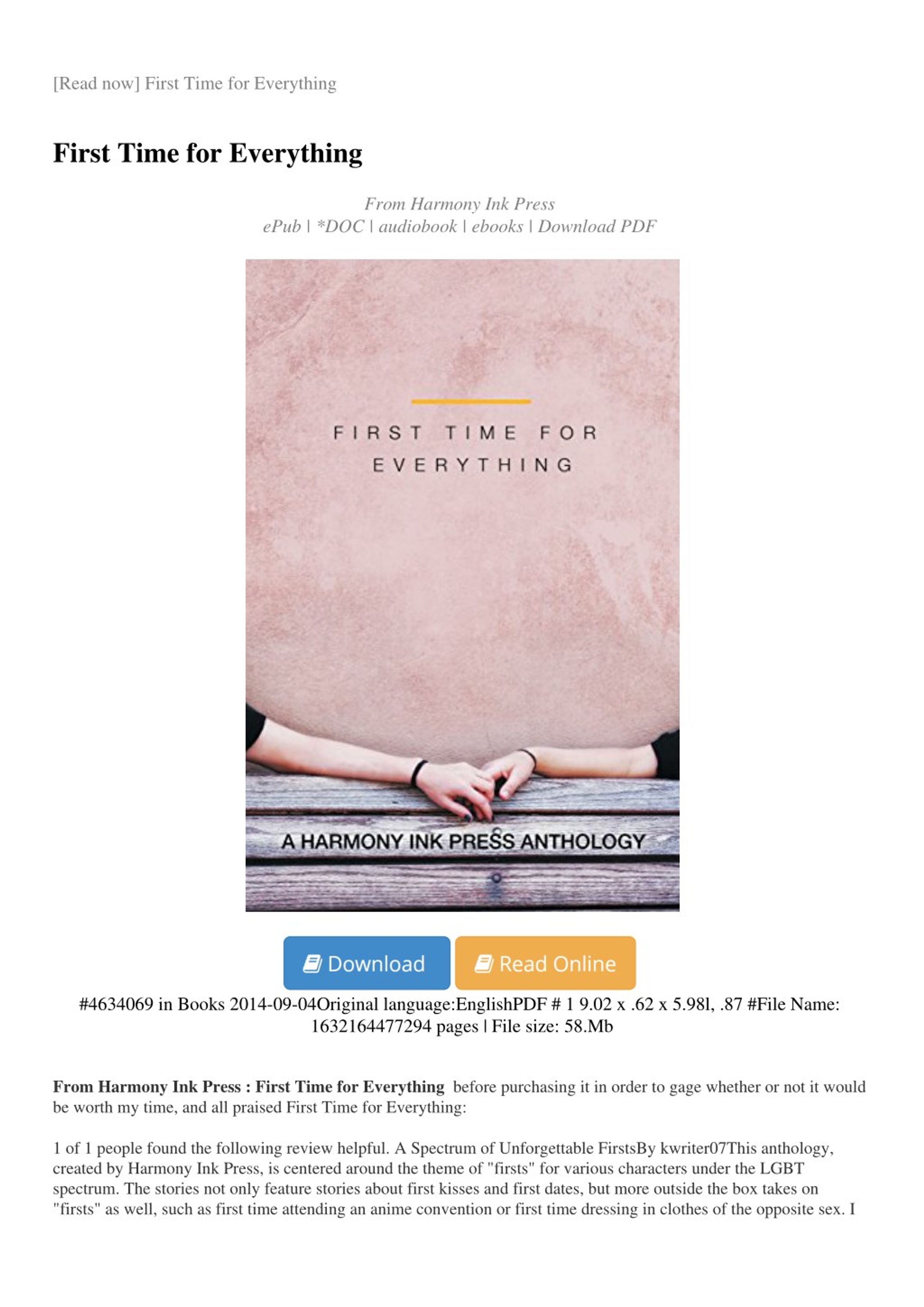 PPT - FIRST-TIME-FOR-EVERYTHING PowerPoint Presentation, free download ...