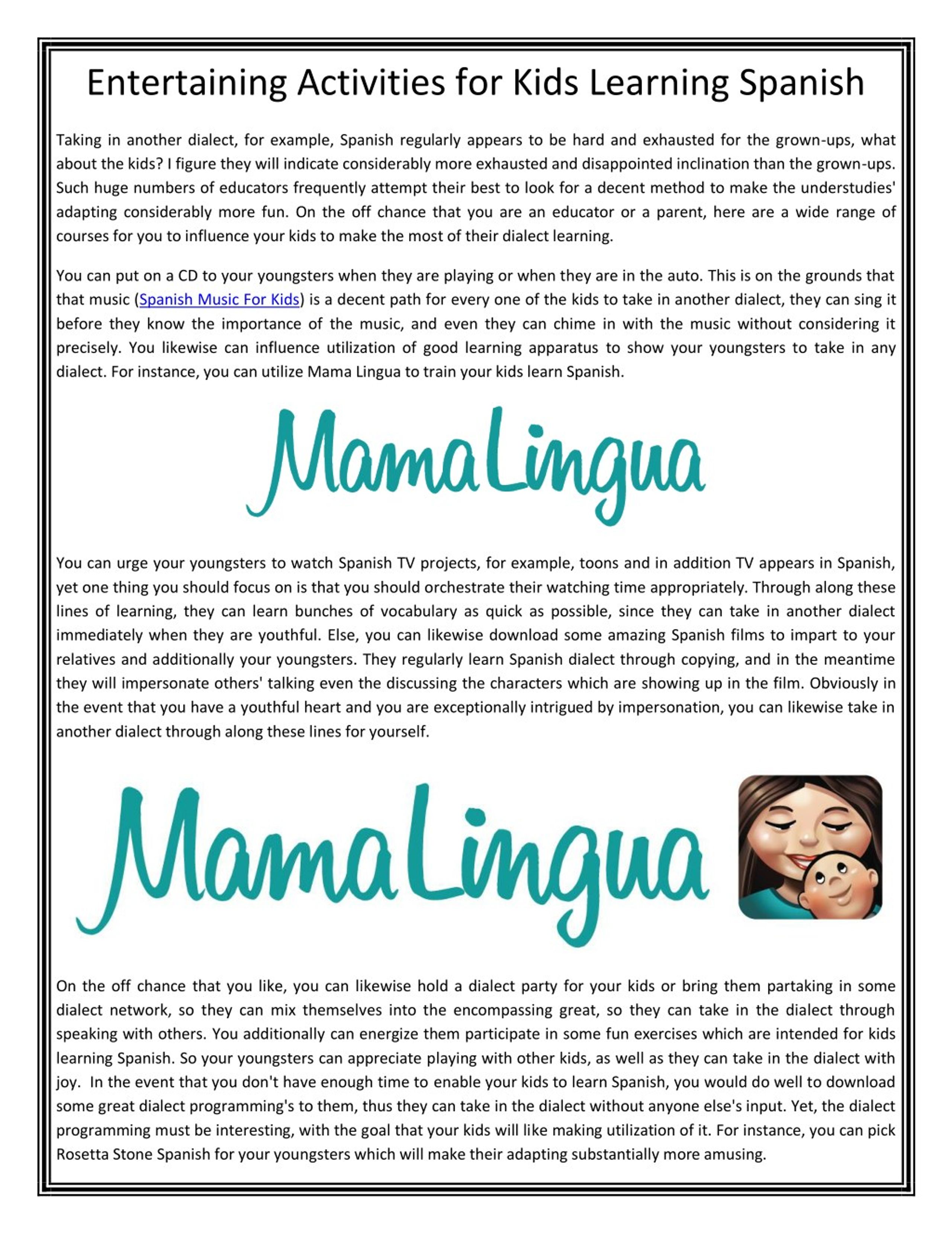 PPT - Entertaining Activities for Kids Learning Spanish PowerPoint ...