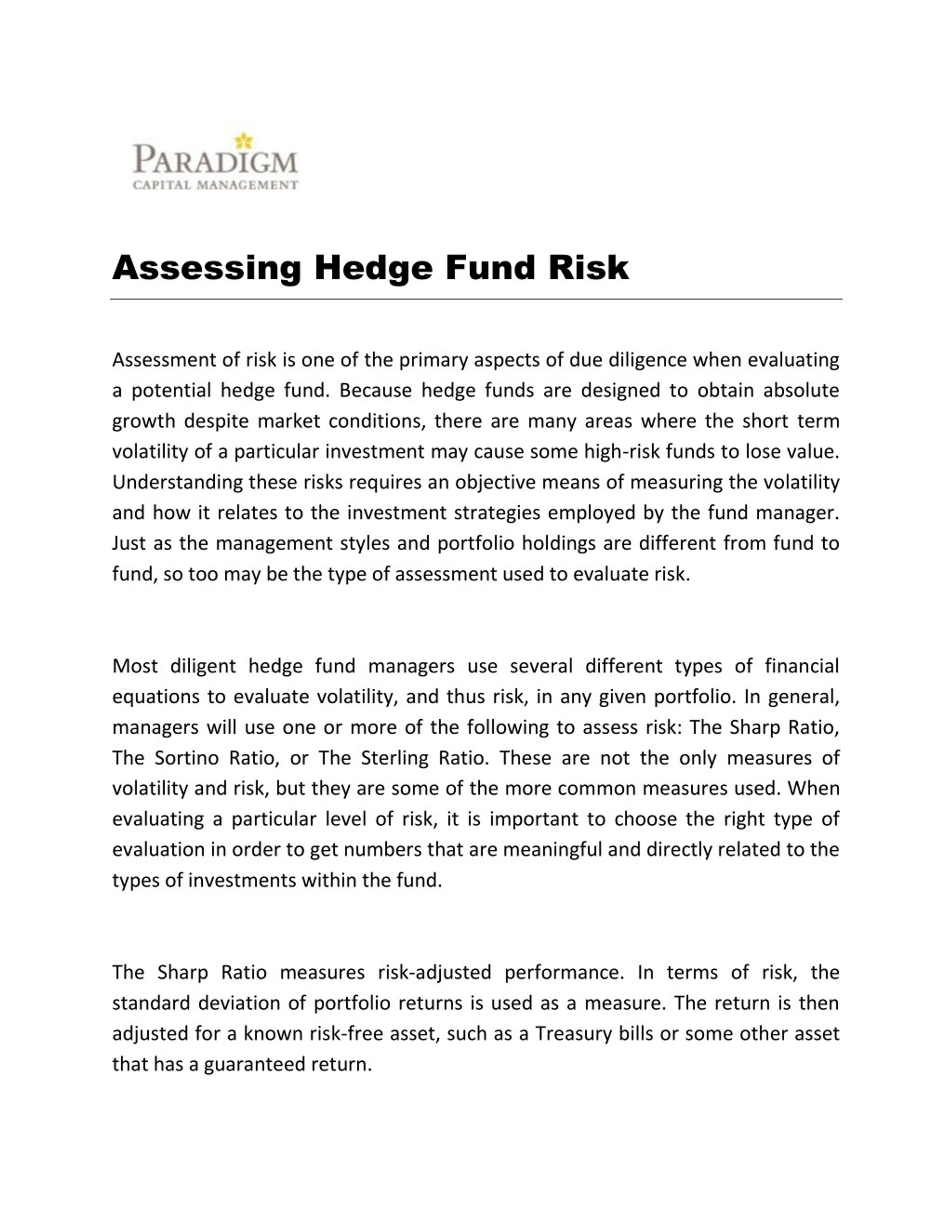 PPT - Assessing Hedge Fund Risk PowerPoint Presentation, free download ...