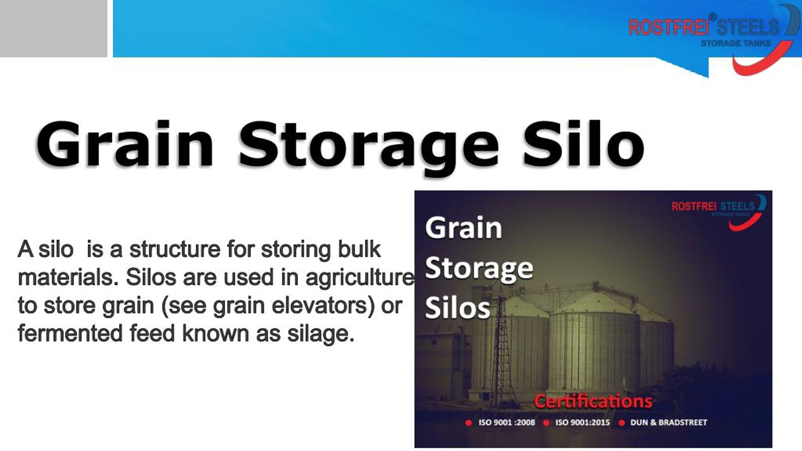 PPT - Grain Storage Silo made of Stainless Steel or Zincalume Steel ...