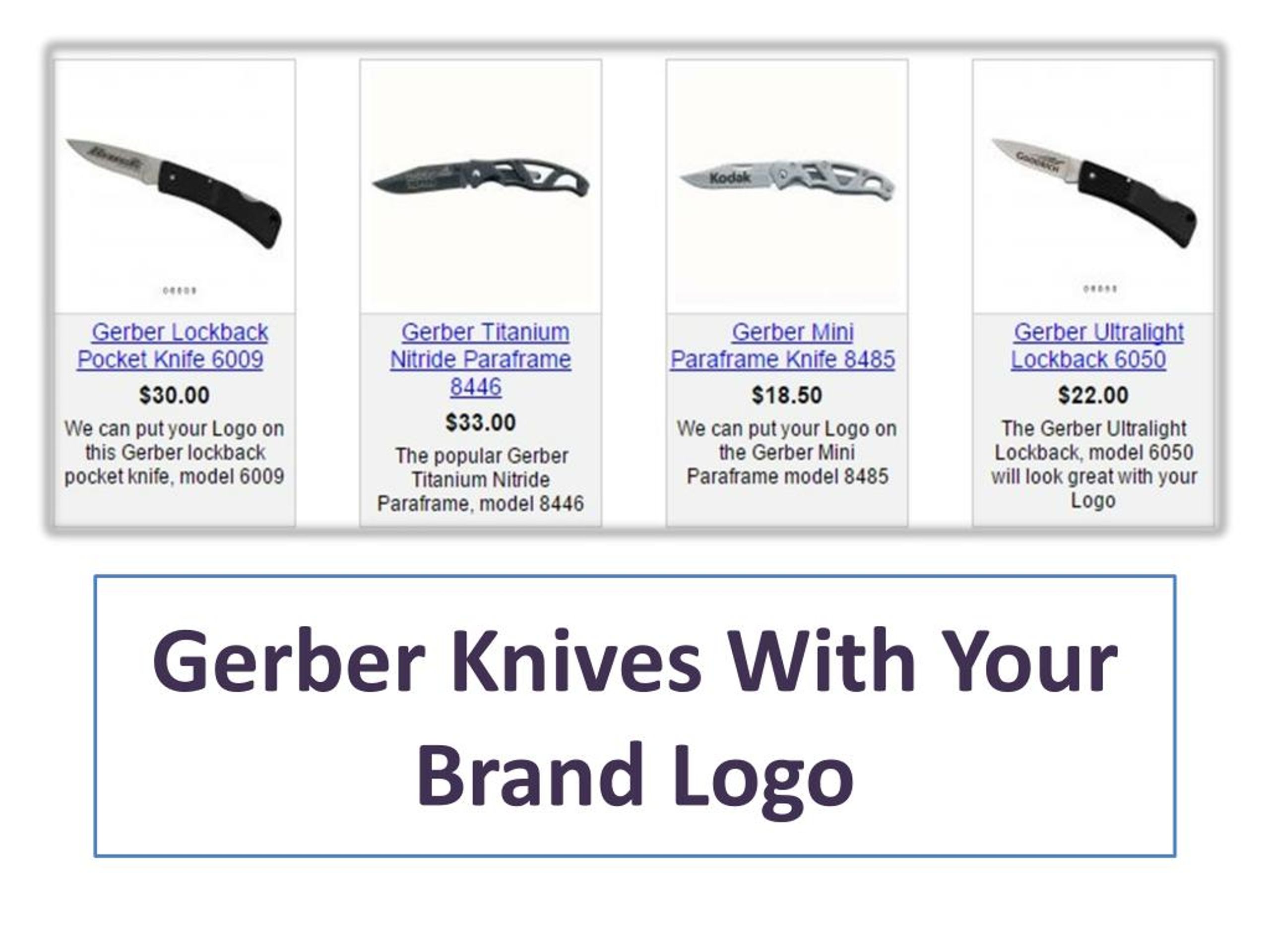 PPT - Gerber Knives With Your Brand Logo PowerPoint Presentation, free ...