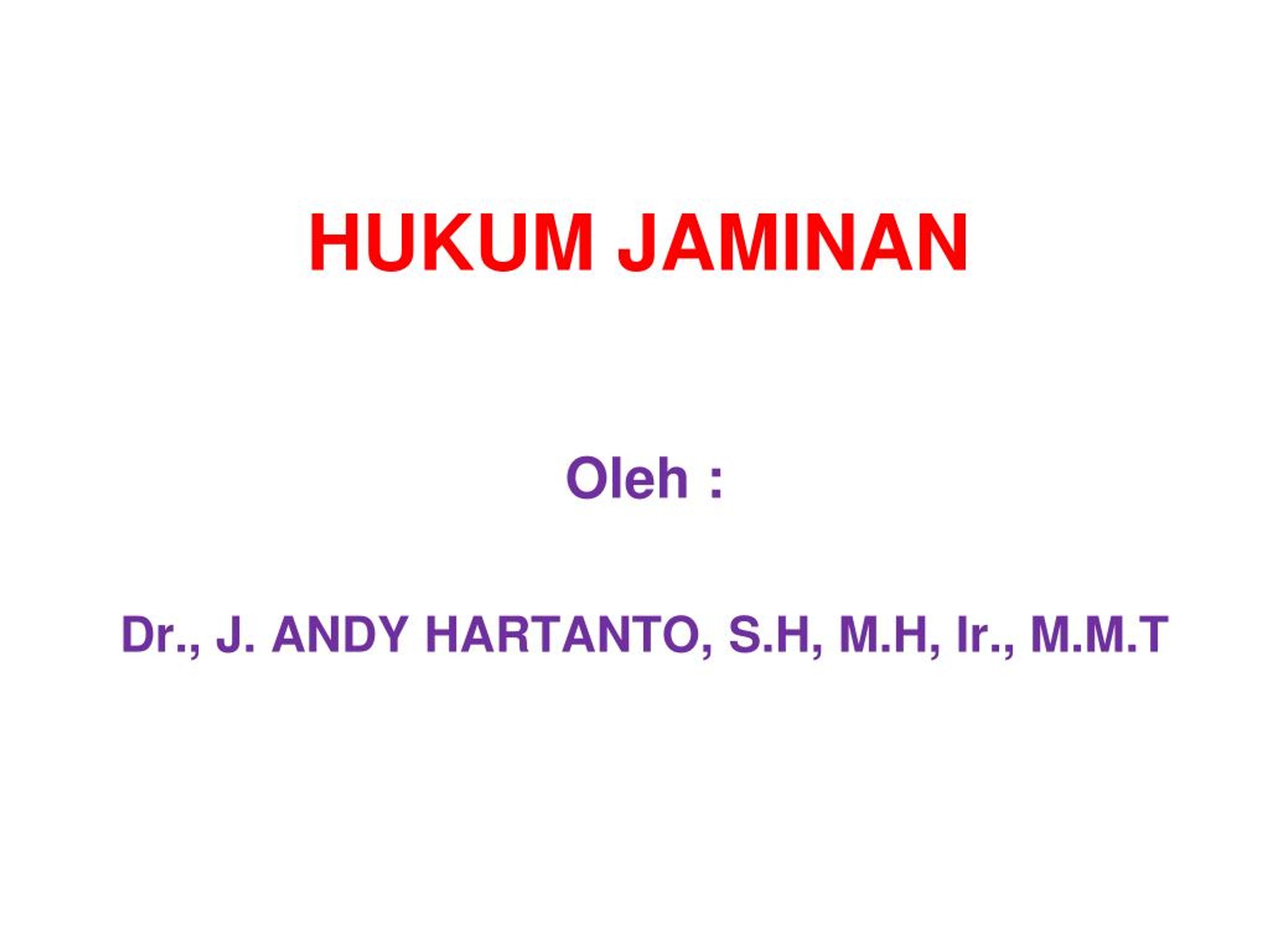 PPT - Hukum Jaminan PowerPoint Presentation, free download - ID:8031299