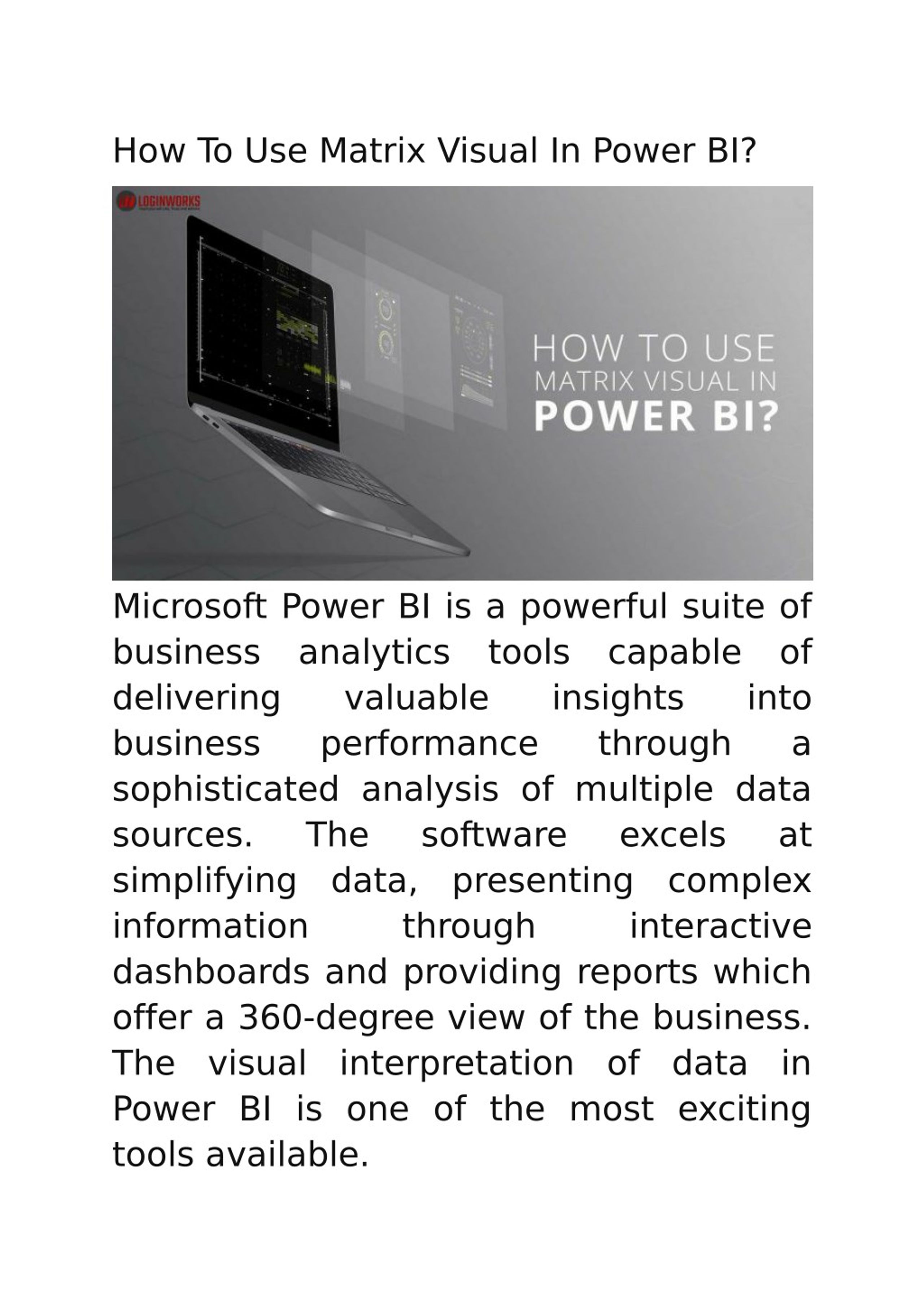 PPT - How To Use Matrix Visual In Power BI? PowerPoint Presentation ...