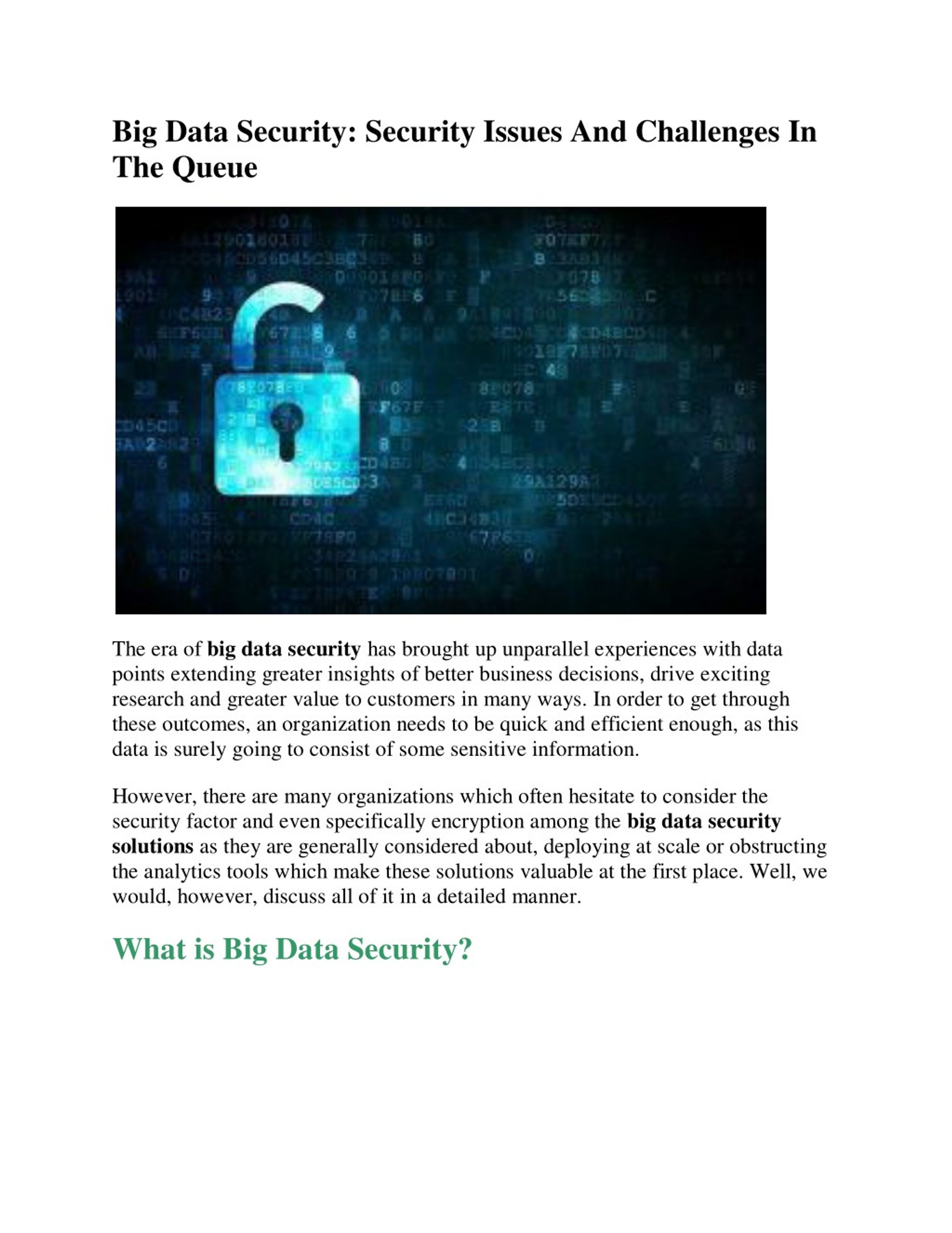 PPT - Big Data Security: Security Issues And Challenges In The Queue ...