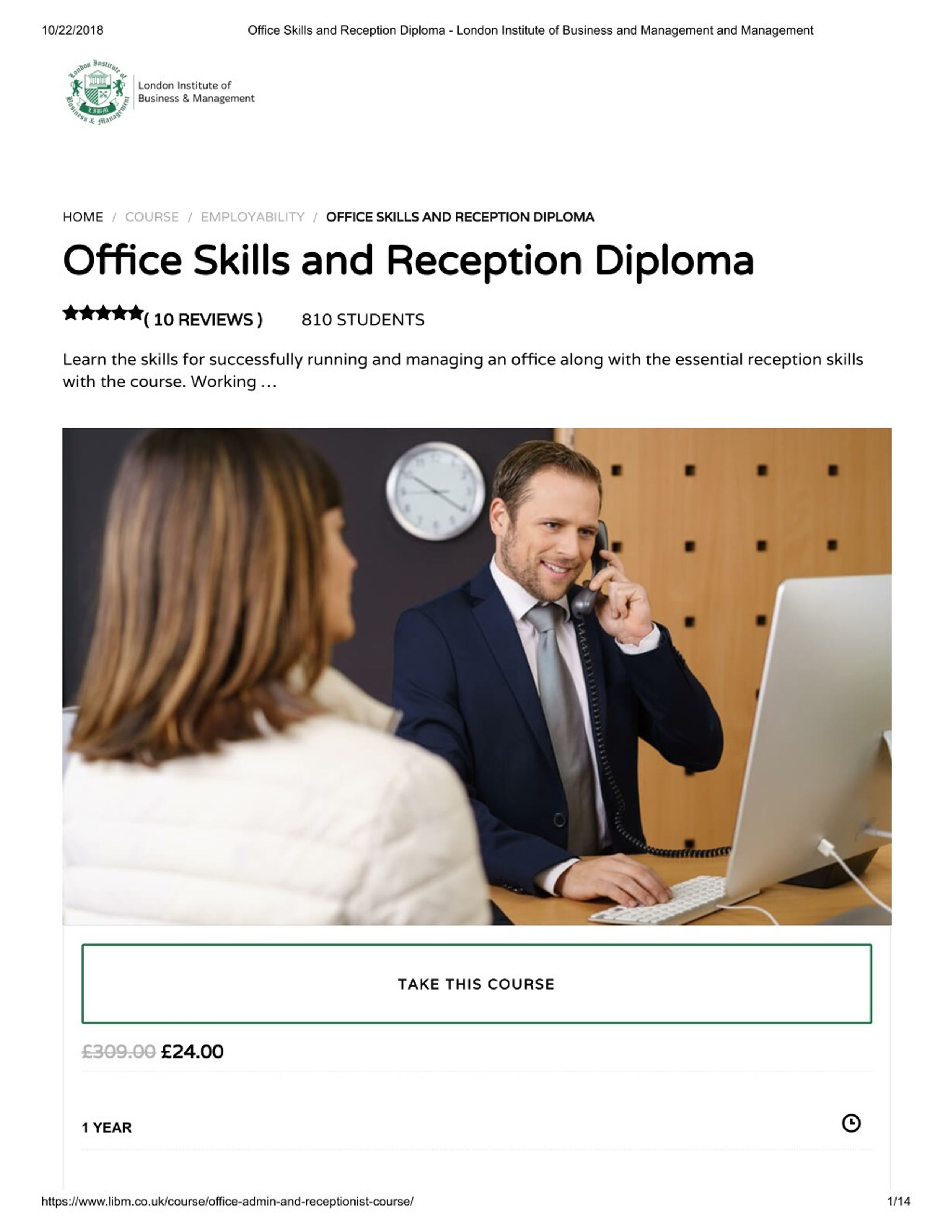 PPT - Office Skills and Reception Diploma - LIBM PowerPoint ...