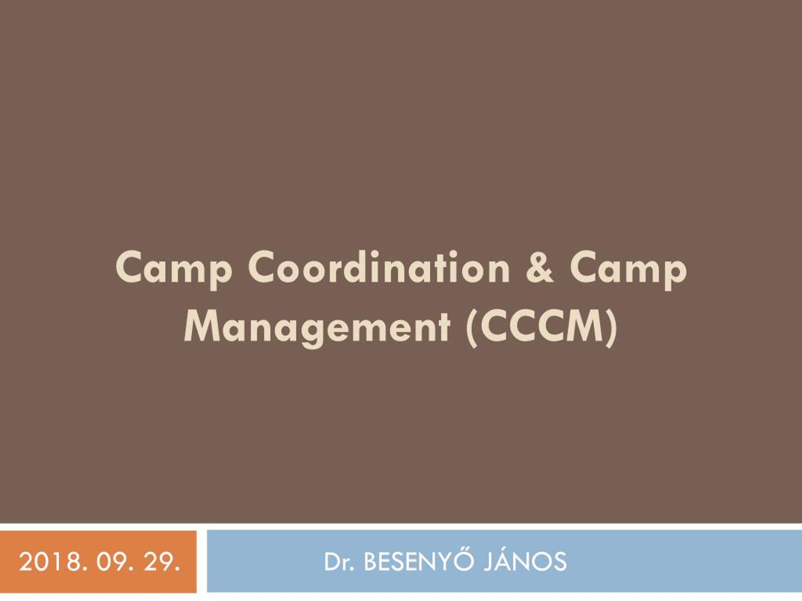 PPT - Camp Coordination & Camp Management (CCCM) PowerPoint ...