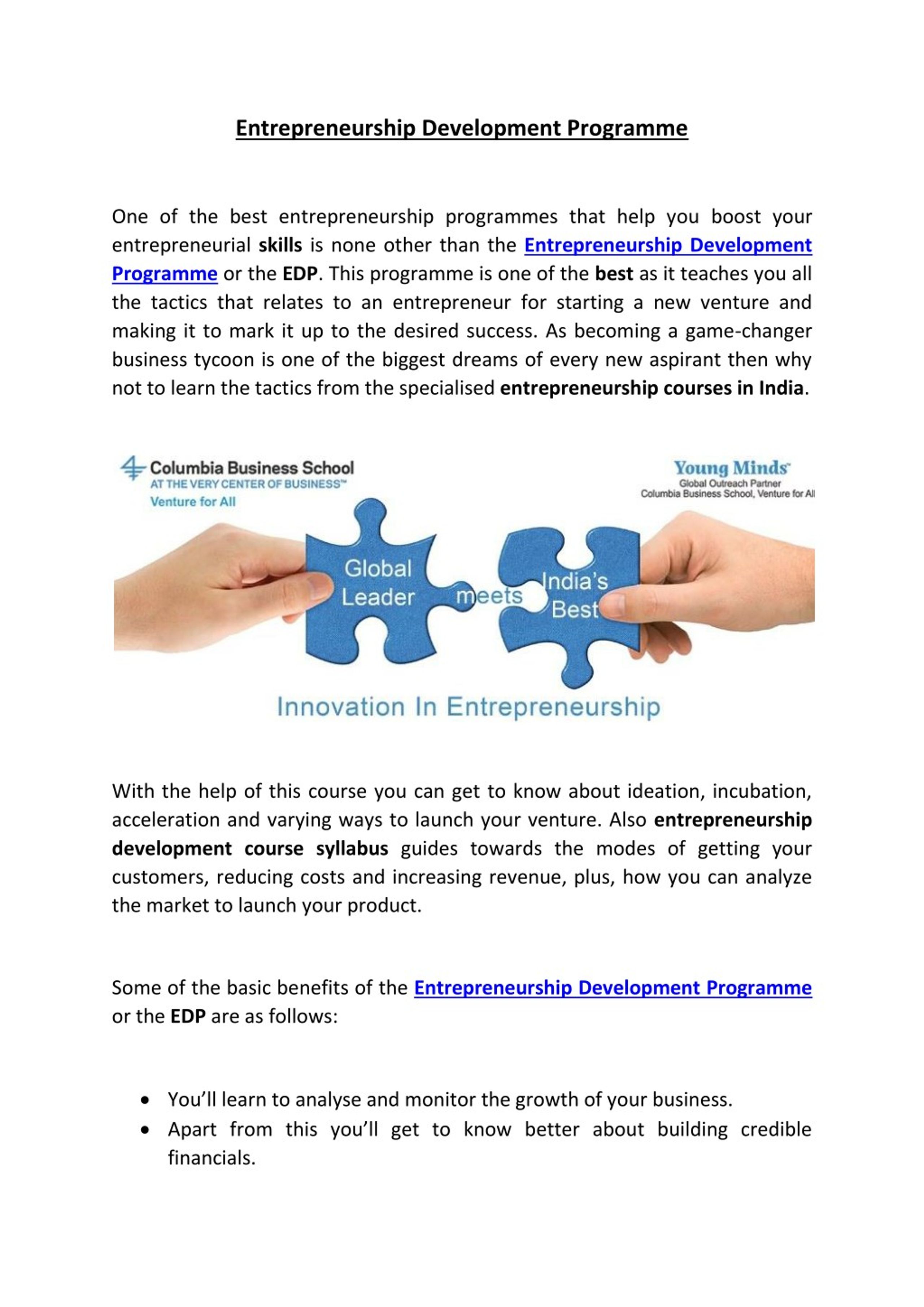 PPT - Entrepreneurship Development Programme PowerPoint Presentation ...