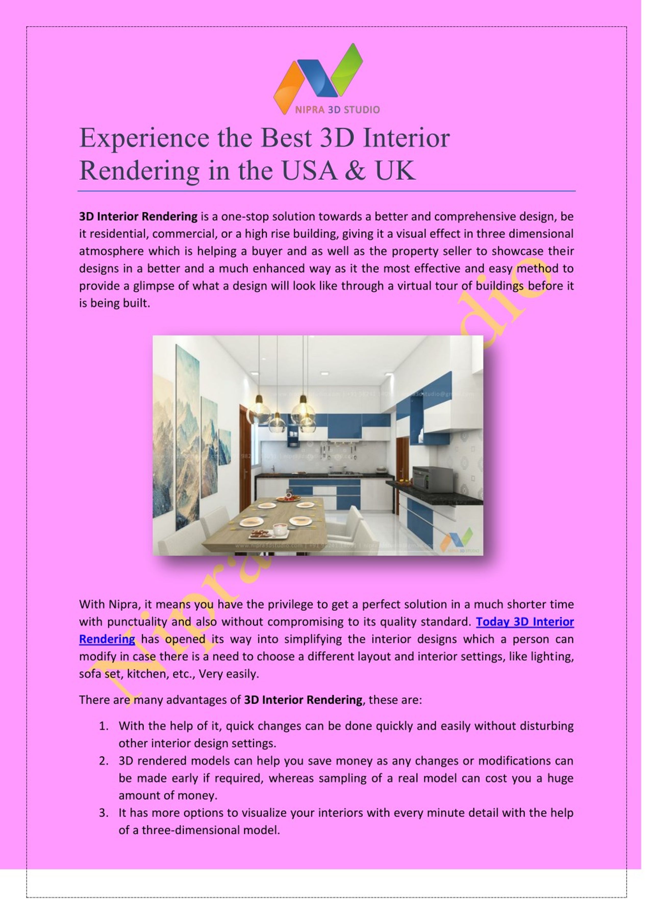 PPT - Experience the Best 3D Interior Rendering in the USA & UK ...