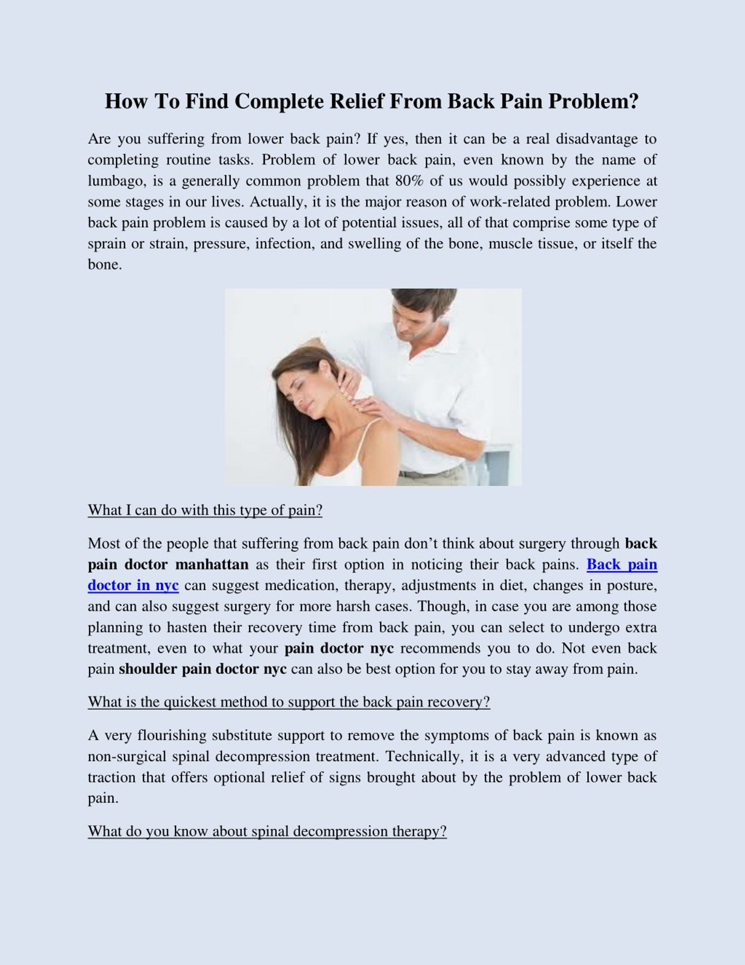 PPT - How To Find Complete Relief From Back Pain Problem PowerPoint ...