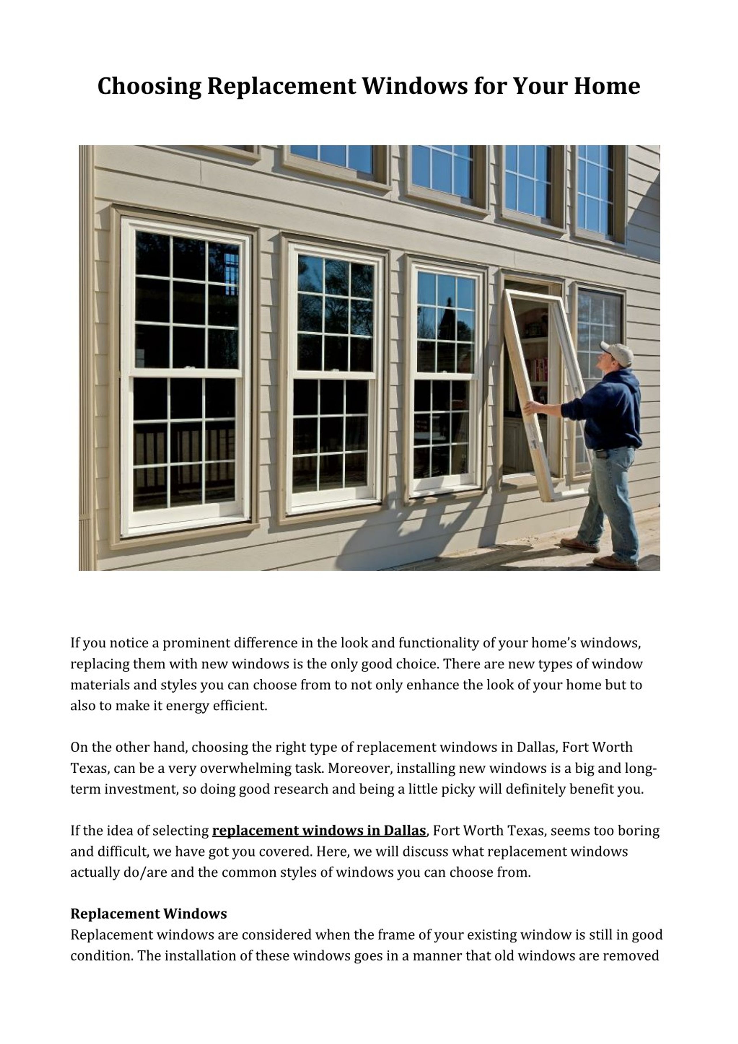 PPT - Choosing Replacement Windows for Your Home PowerPoint ...
