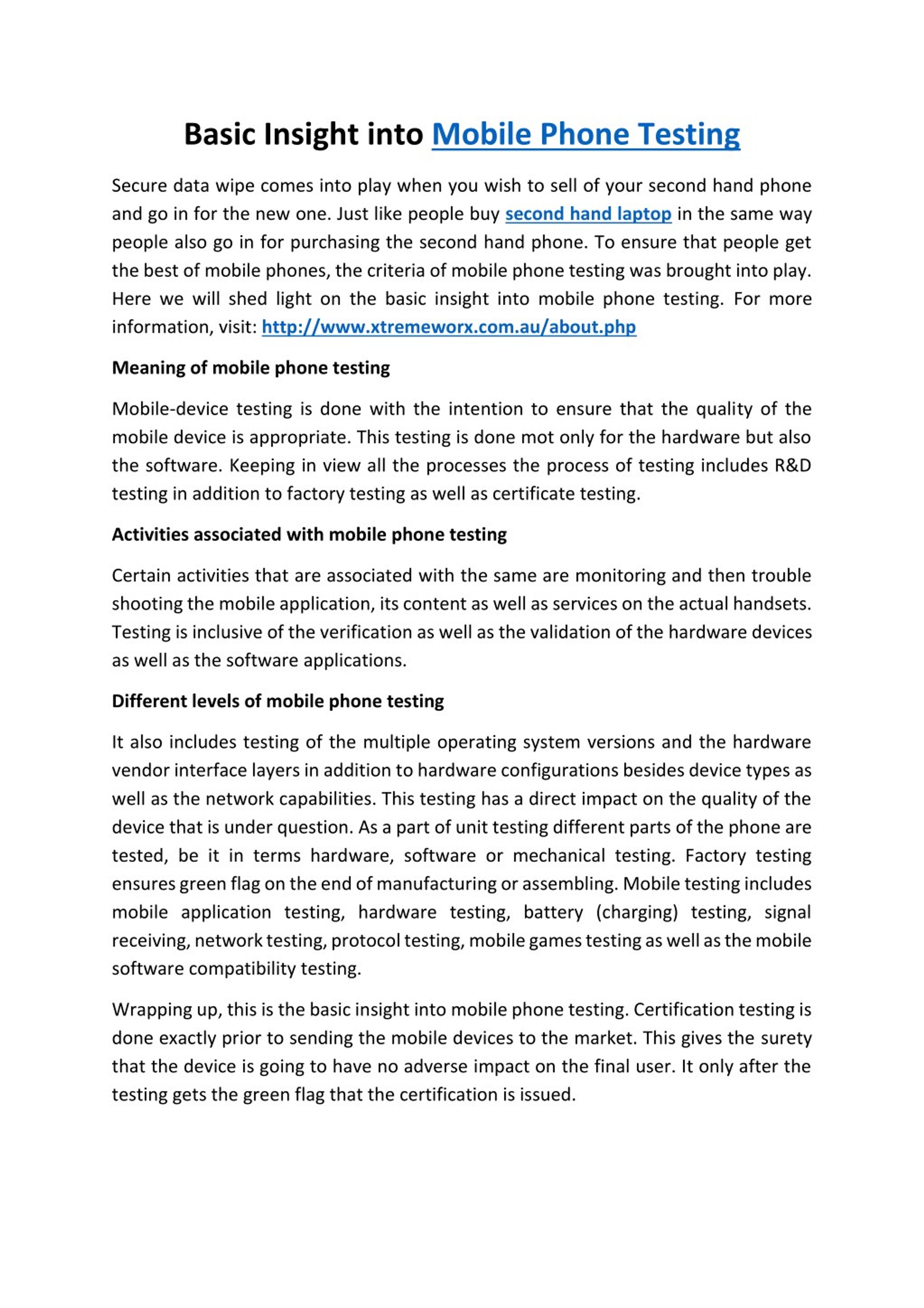 PPT - Basic Insight into Mobile Phone Testing PowerPoint Presentation ...