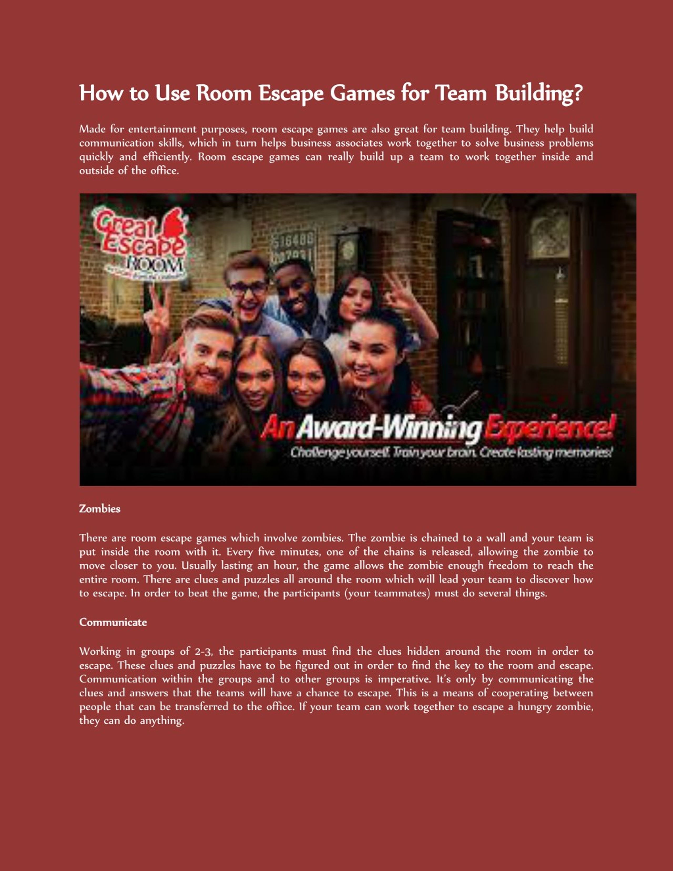 PPT - How to Use Room Escape Games for Team Building? PowerPoint ...
