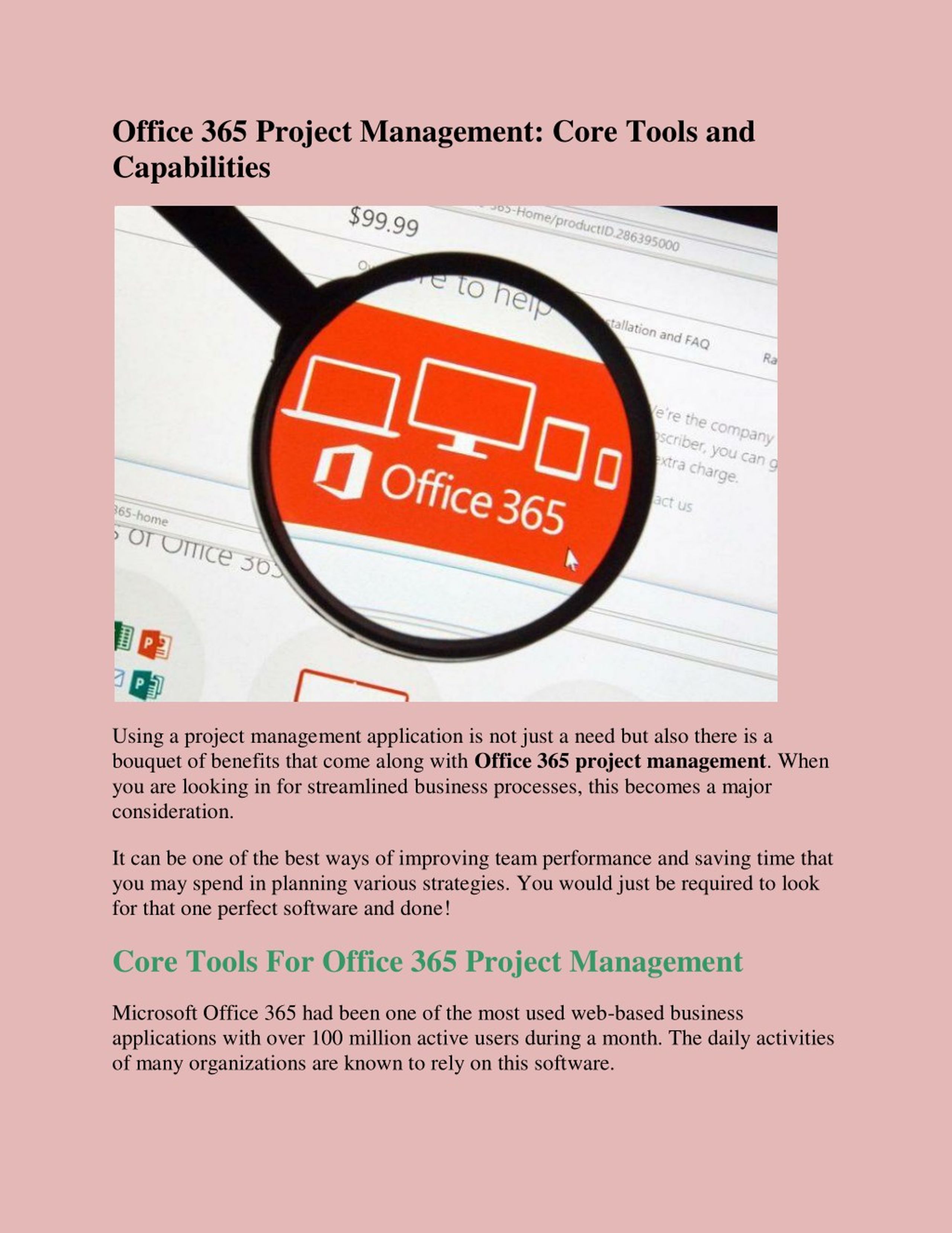 PPT - Office 365 Project Management: Core Tools and Capabilities ...