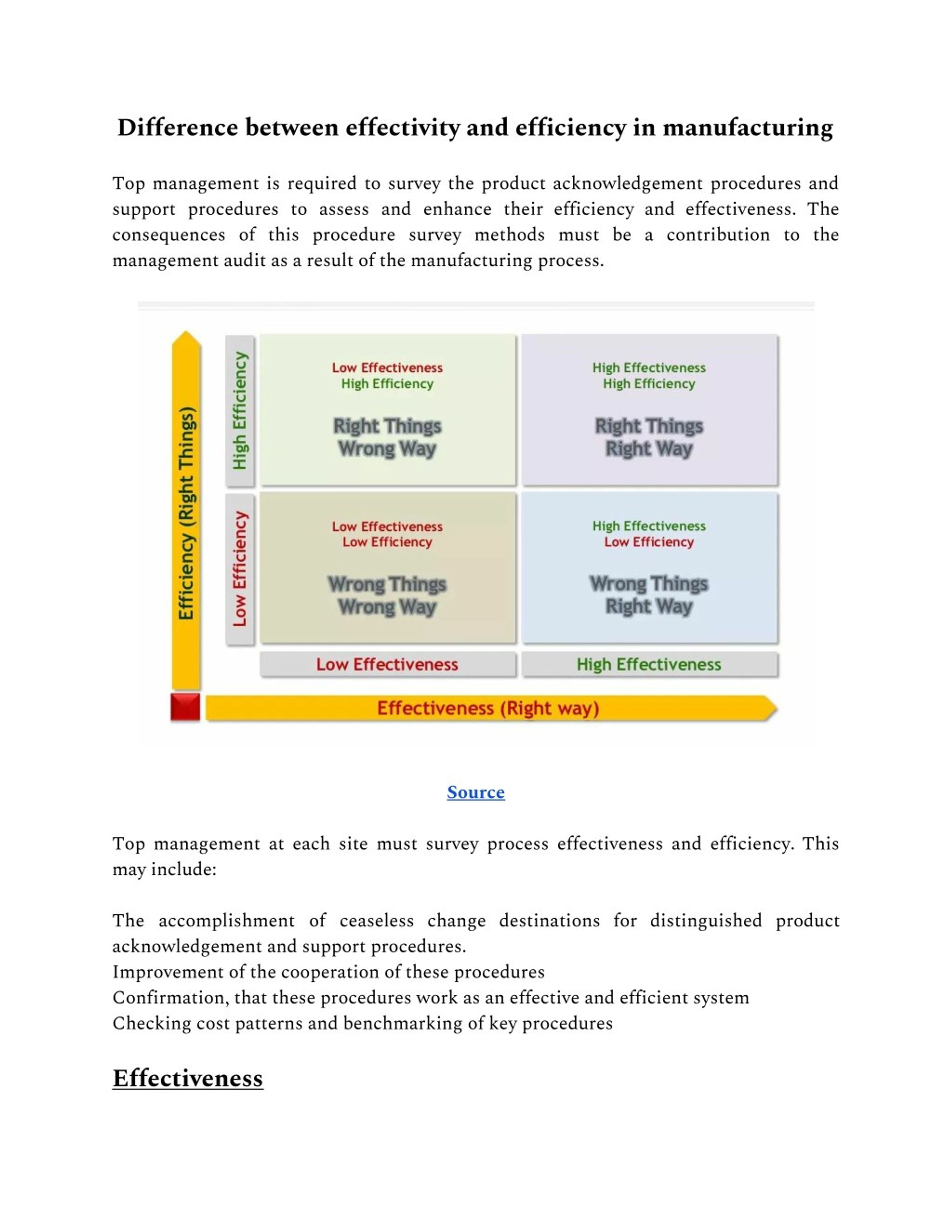 PPT - Difference between effectivity and efficiency in manufacturing ...