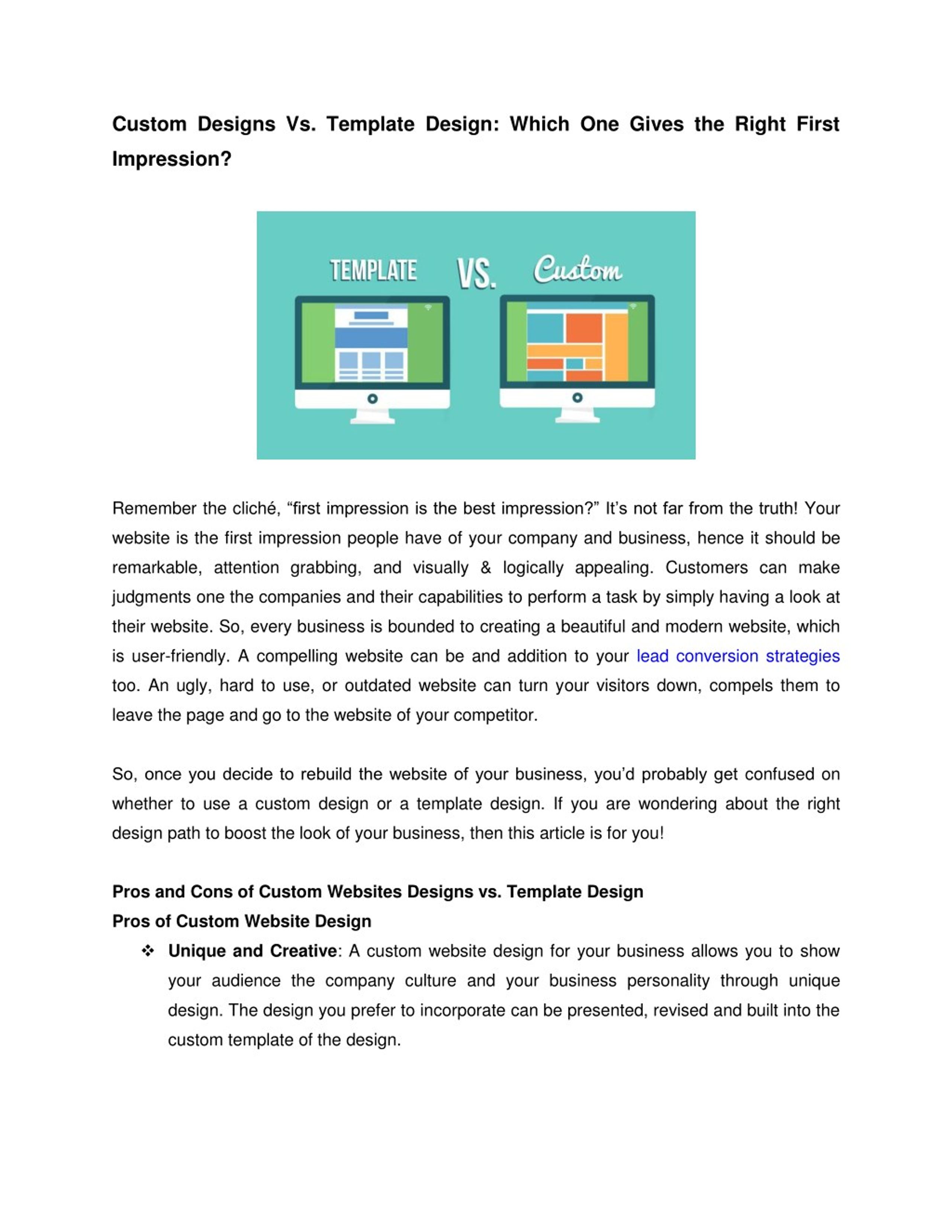PPT - Digital Marketing Ideas | Custom Designs Vs Template Design ...