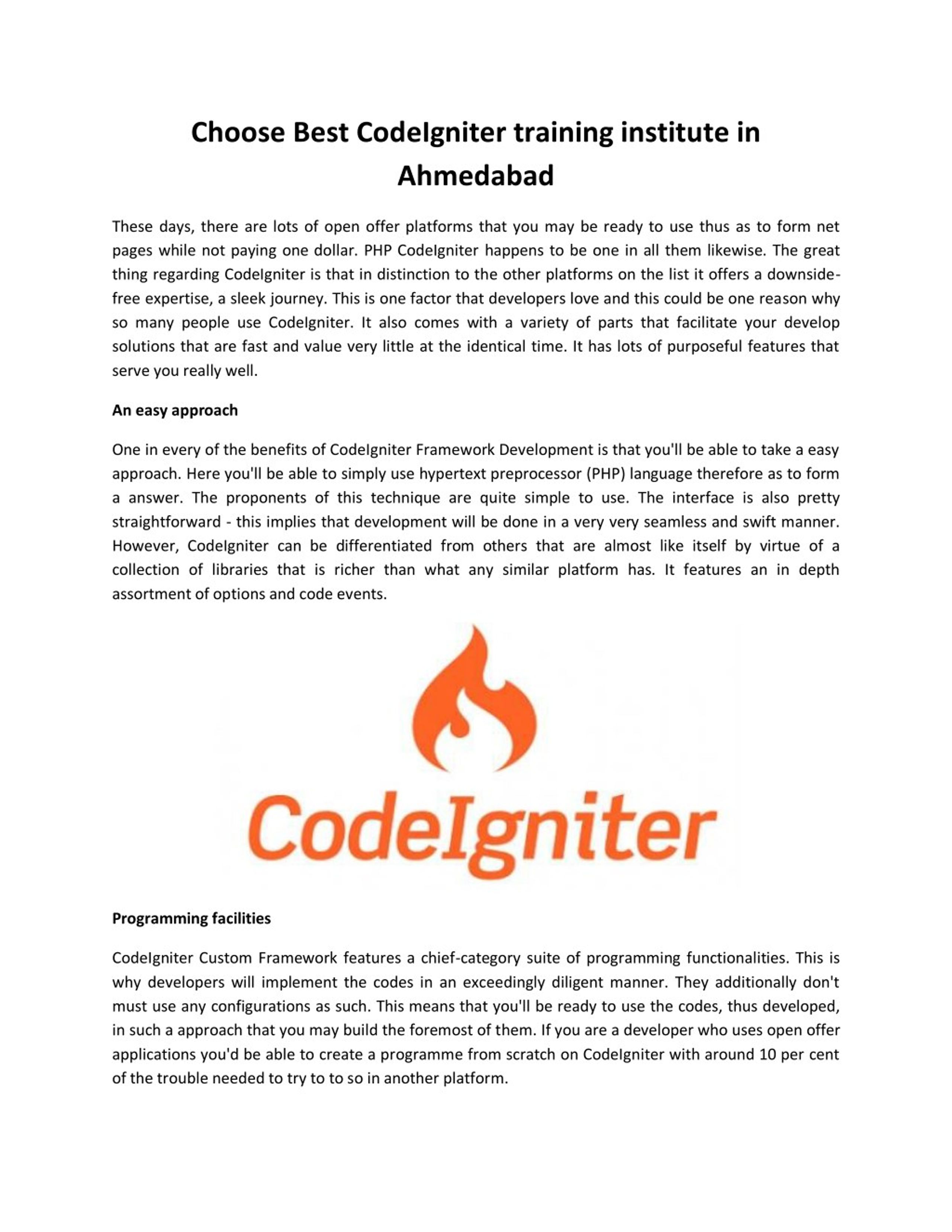 PPT - Choose Best CodeIgniter training institute in Ahmedabad PowerPoint Presentation - ID:8086969