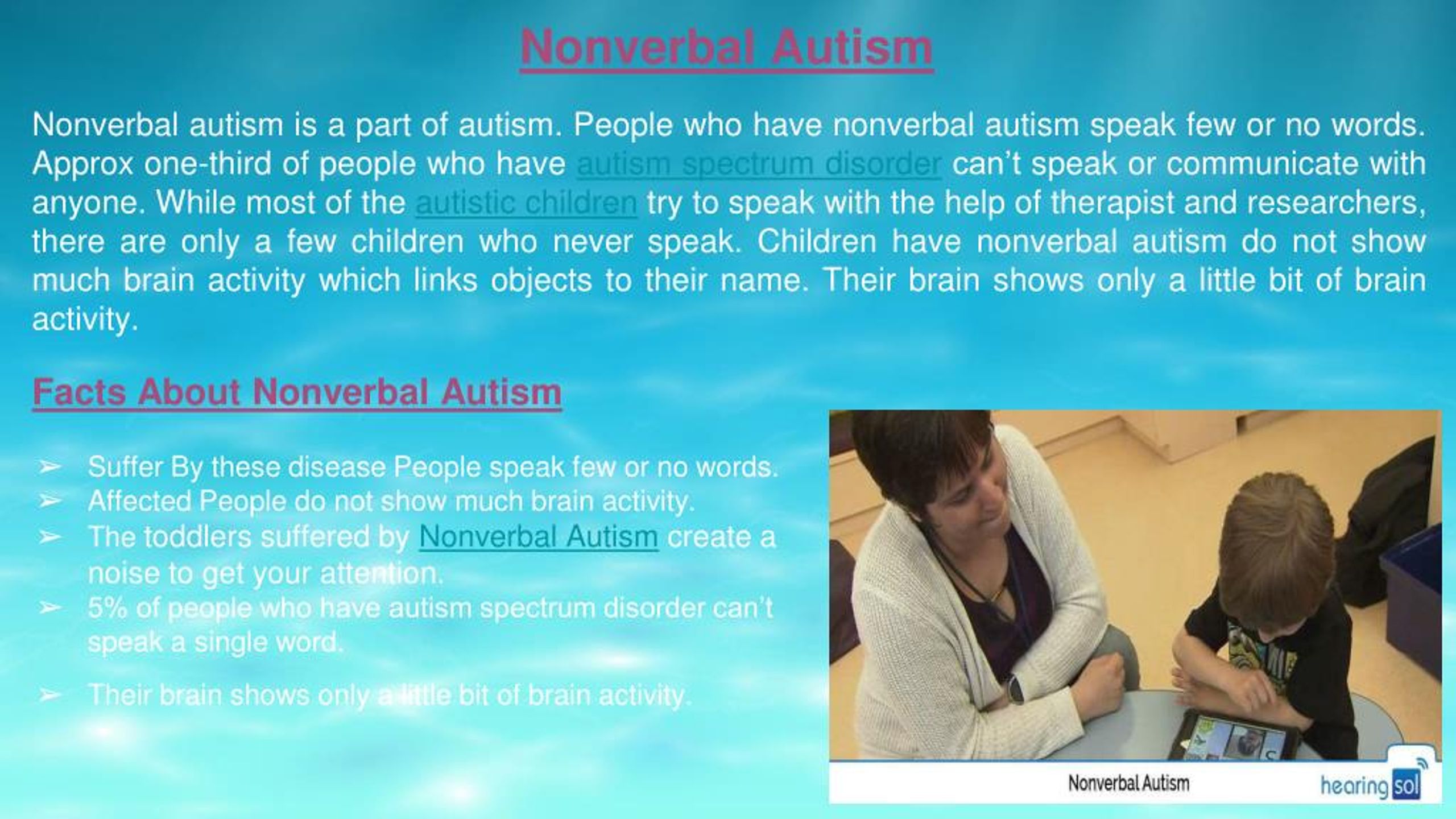 PPT - Nonverbal autism symptoms and treatment activities. PowerPoint ...