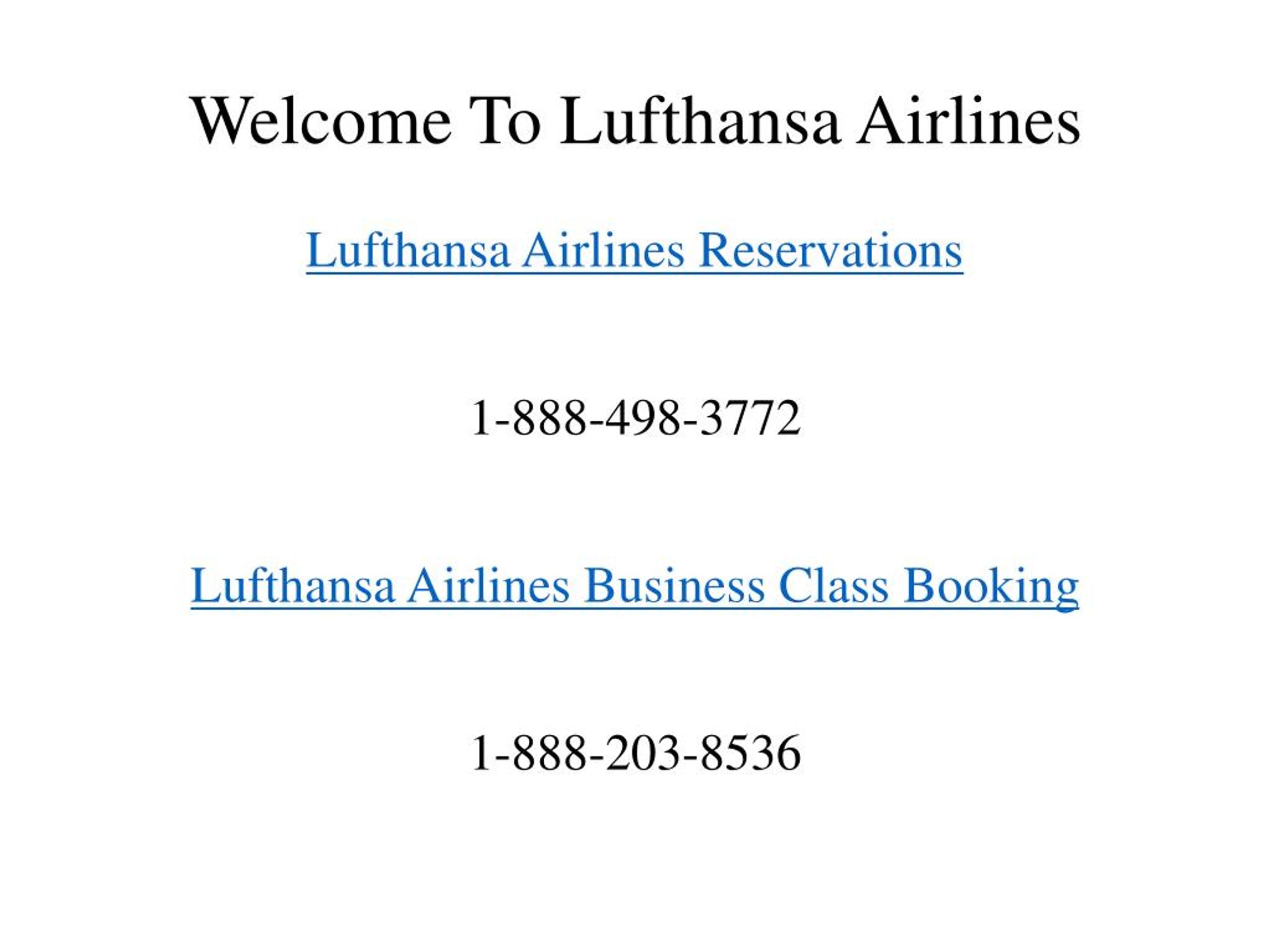 PPT - Lufthansa Airlines Reservations | Check Flight Status PowerPoint ...