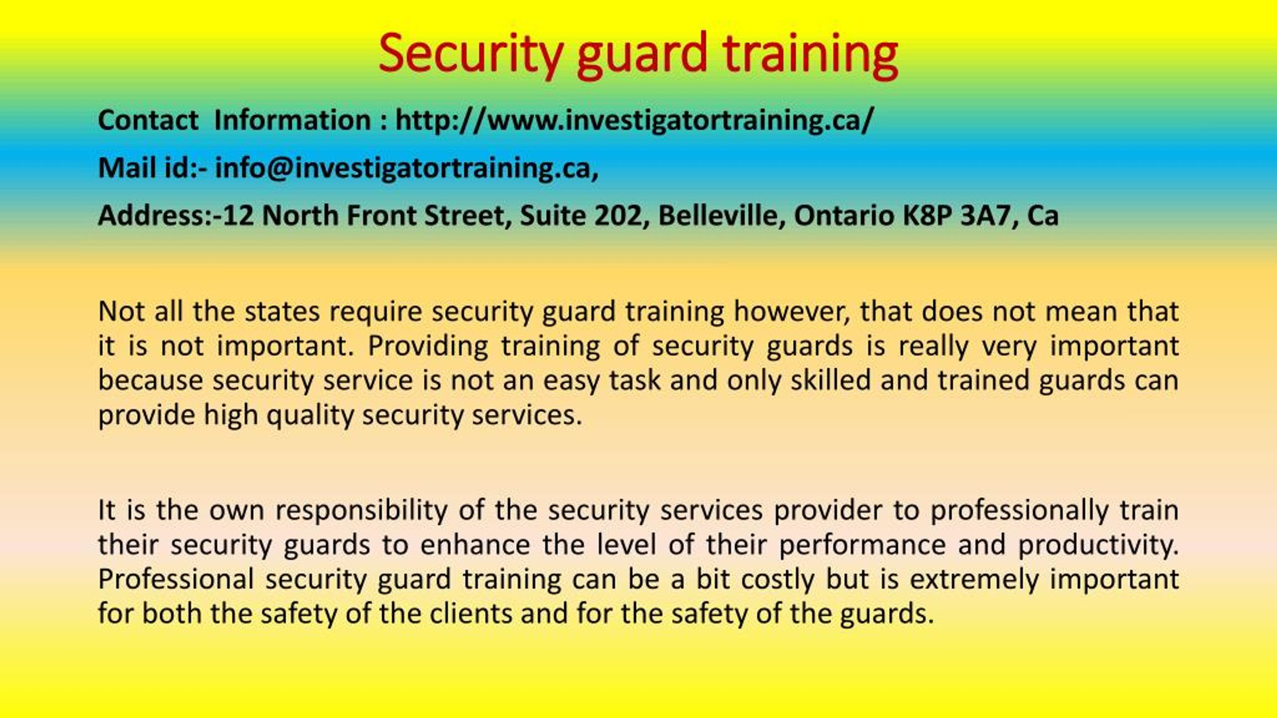 PPT - Security guard training PowerPoint Presentation, free download ...