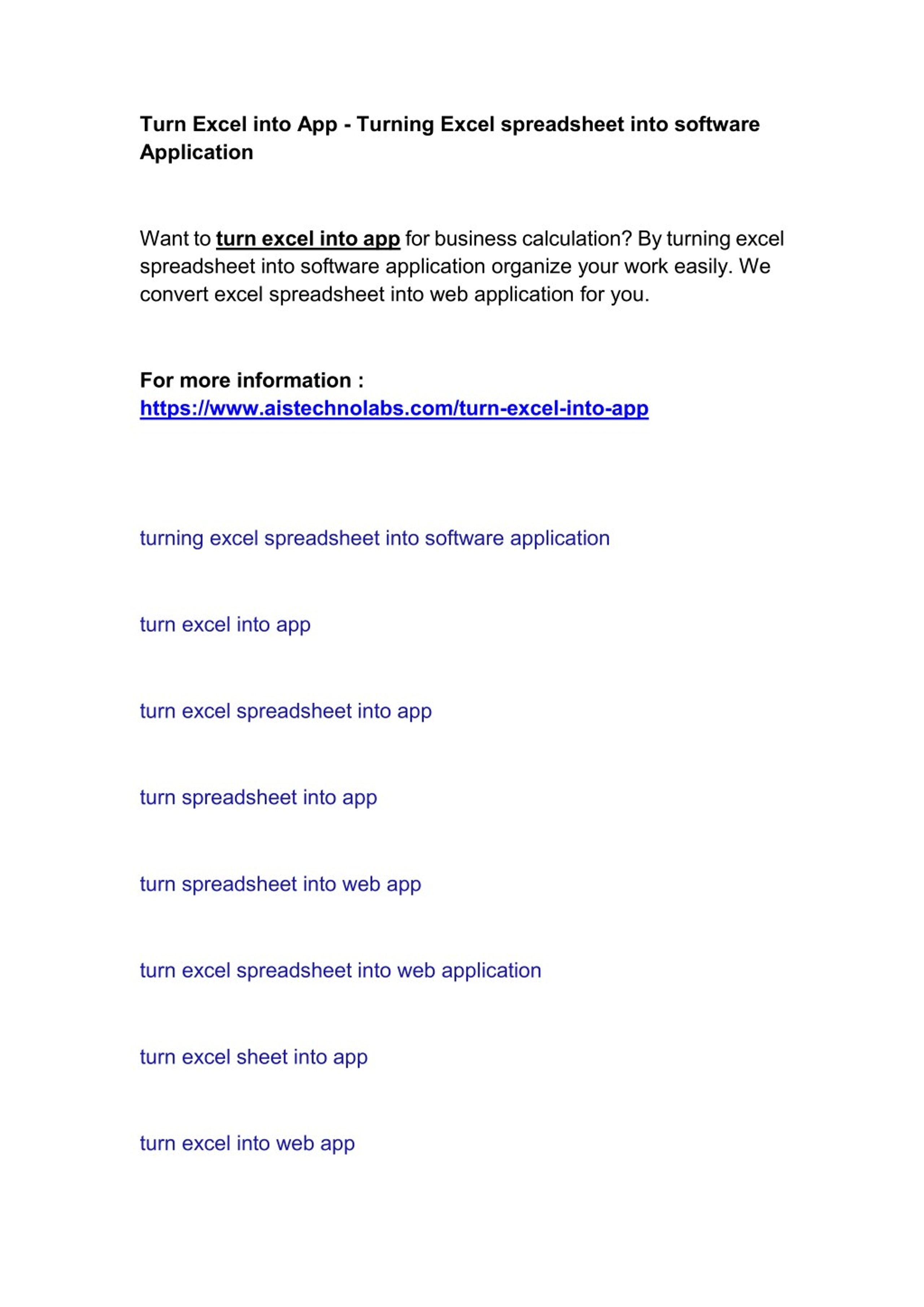PPT - Turn Excel into App - Turning Excel spreadsheet into software Application PowerPoint ...