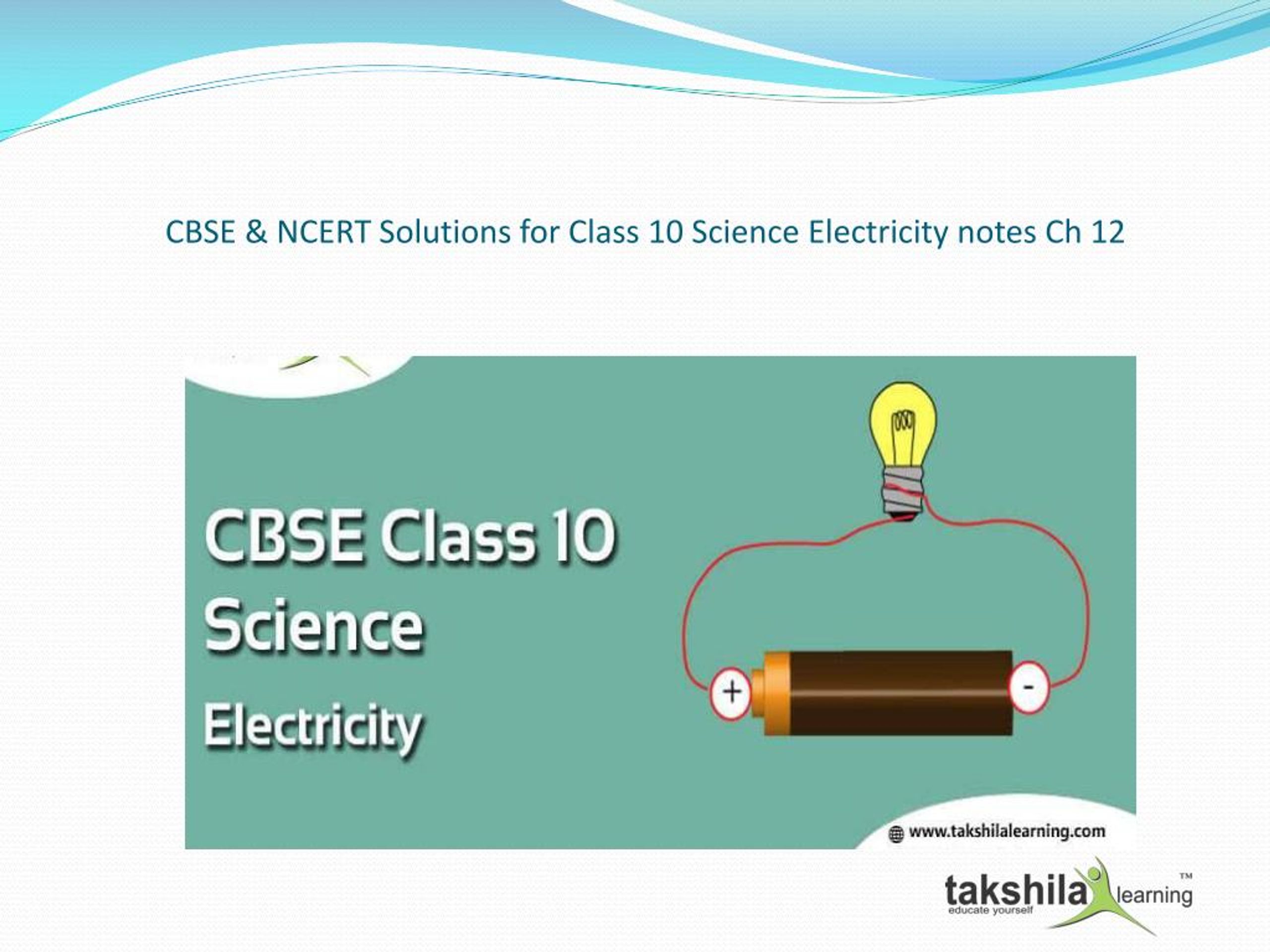 PPT - CBSE & NCERT Solutions for Class 10 Science Electricity notes Ch ...