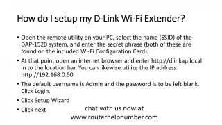 PPT - How do I set up and install my Wireless Extender DLINKAP.LOCAL ...