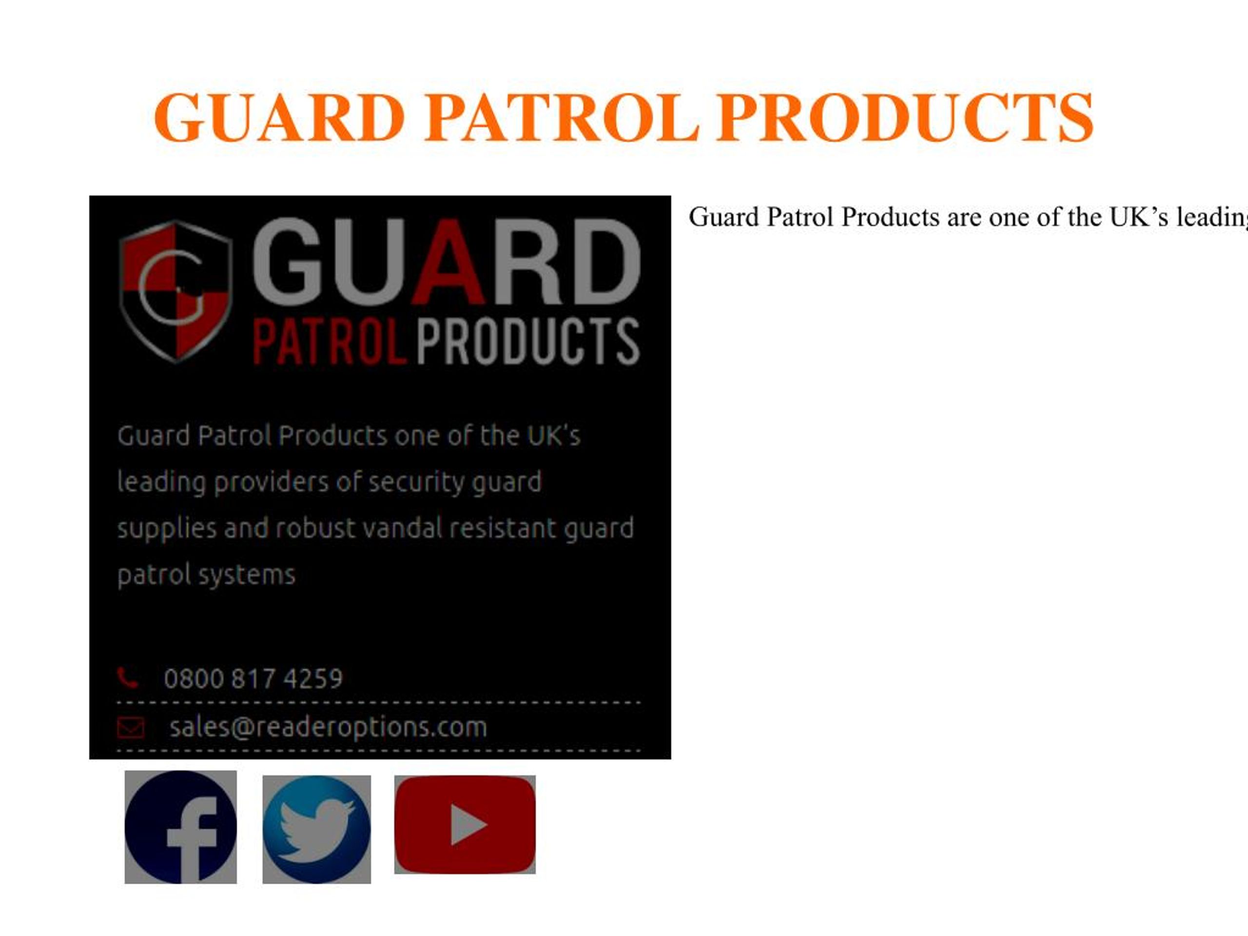 PPT - Guard Patrol Products Introduction PowerPoint Presentation, free ...
