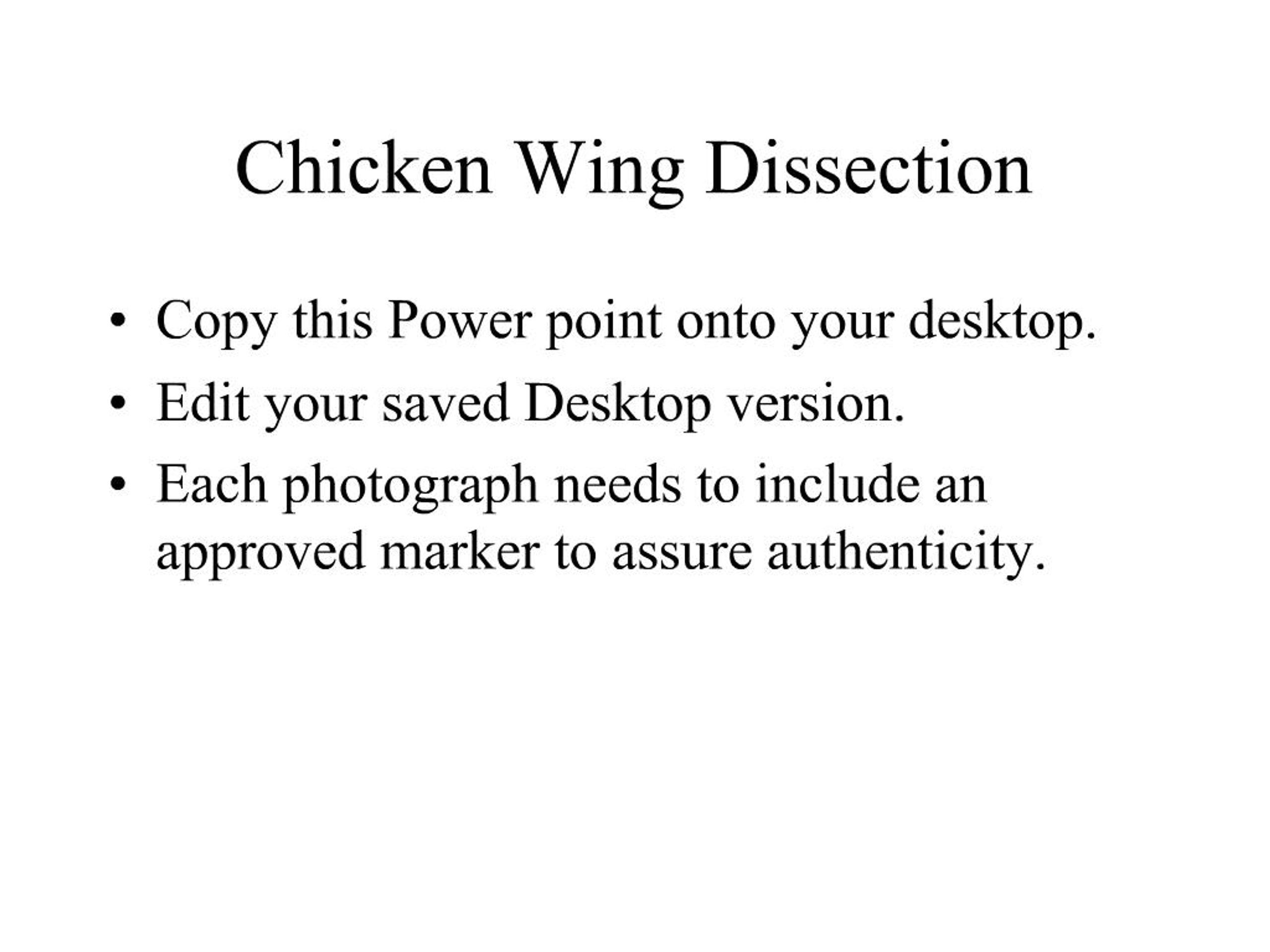 PPT - Chicken Wing Dissection PowerPoint Presentation, free download ...