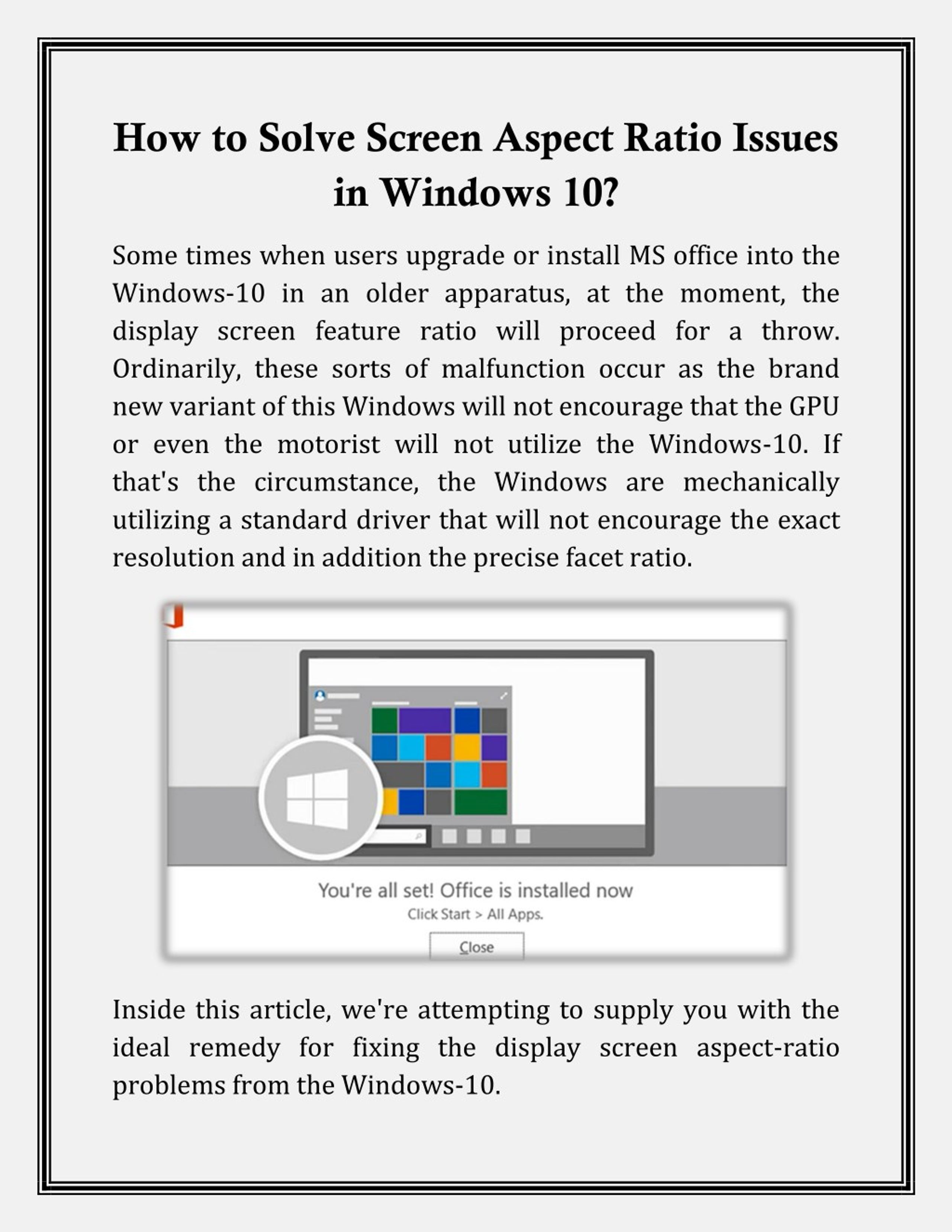 PPT - How to Solve Screen Aspect Ratio Issues in Windows 10? PowerPoint ...