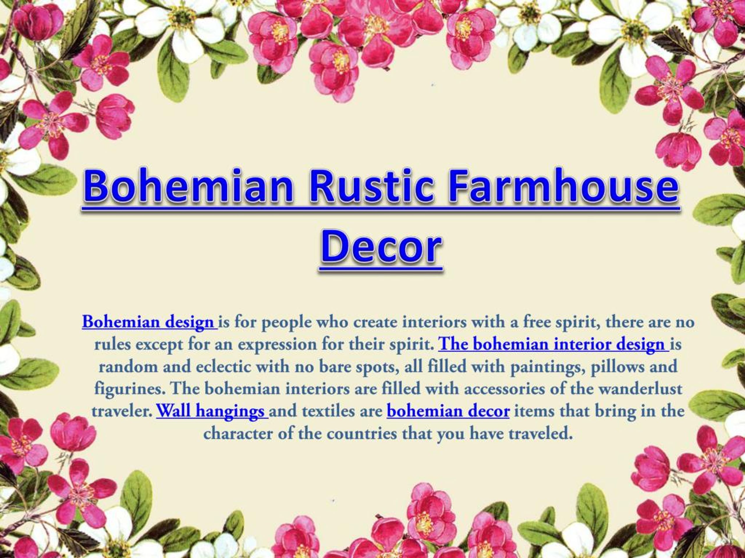 PPT - Bohemian Rustic Farmhouse Decor PowerPoint Presentation, free ...