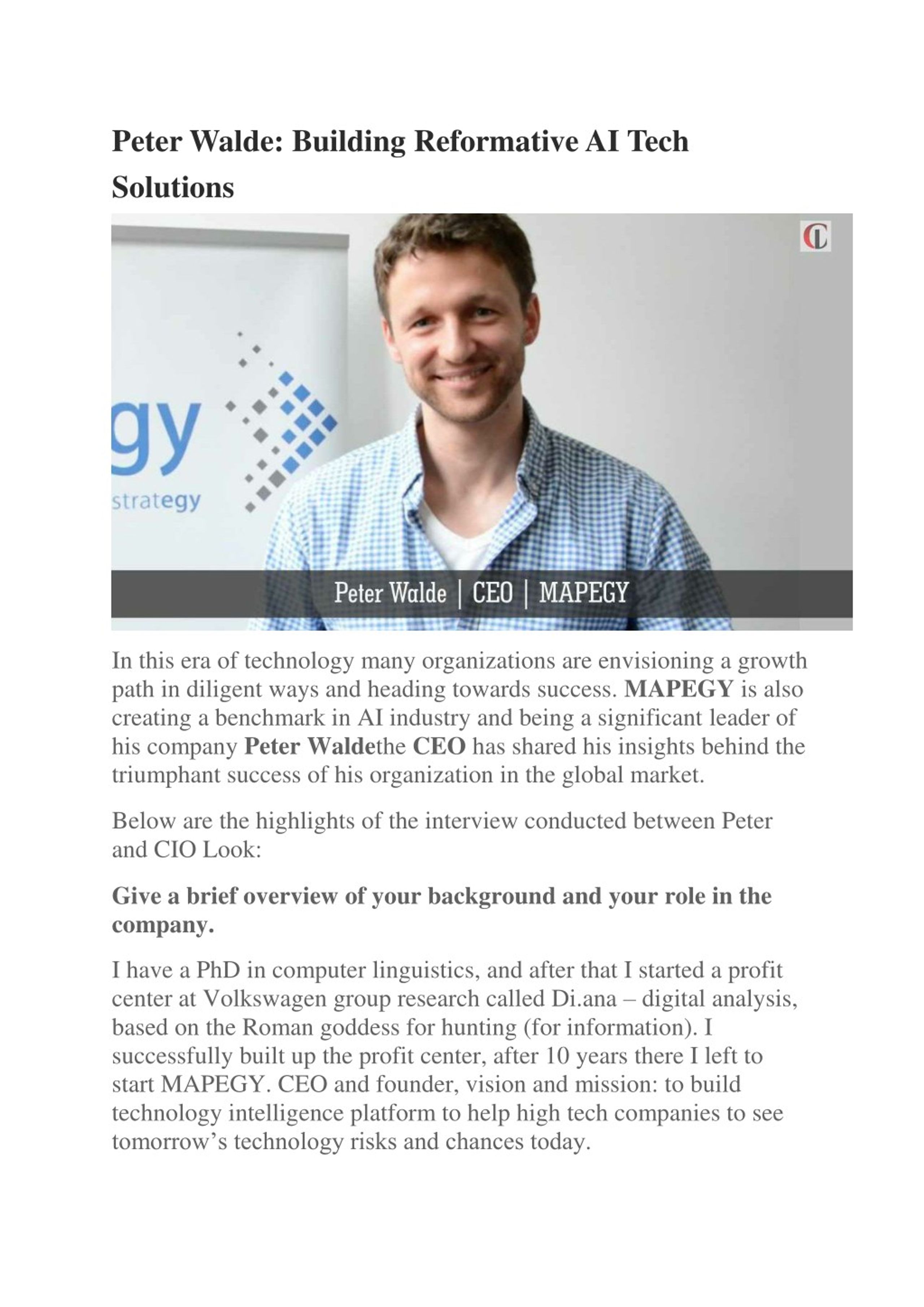 PPT - Peter Walde: Building Reformative AI Tech Solutions PowerPoint ...