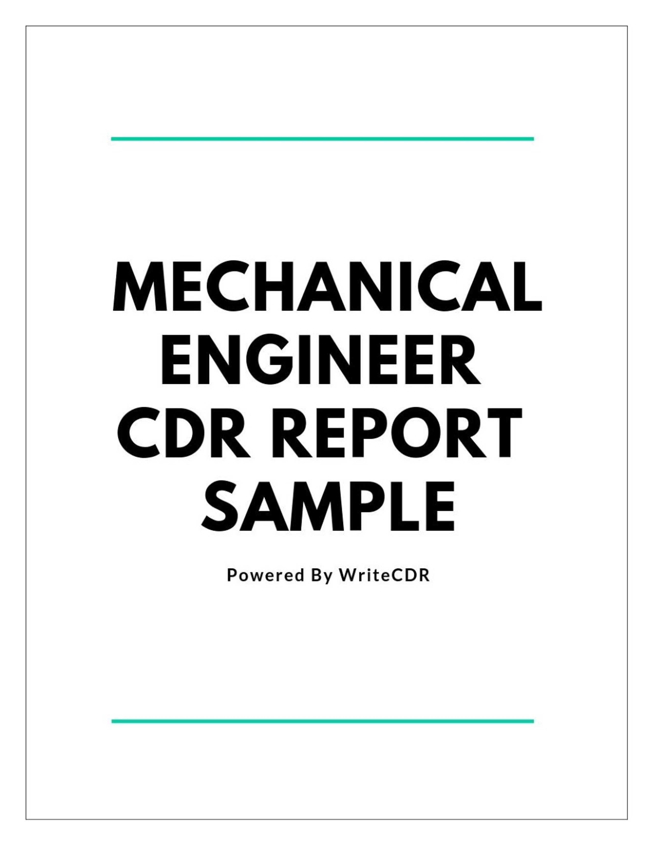 PPT - MECHANICAL ENGINEER CDR REPORT SAMPLE | WriteCDR PowerPoint Presentation - ID:8129022