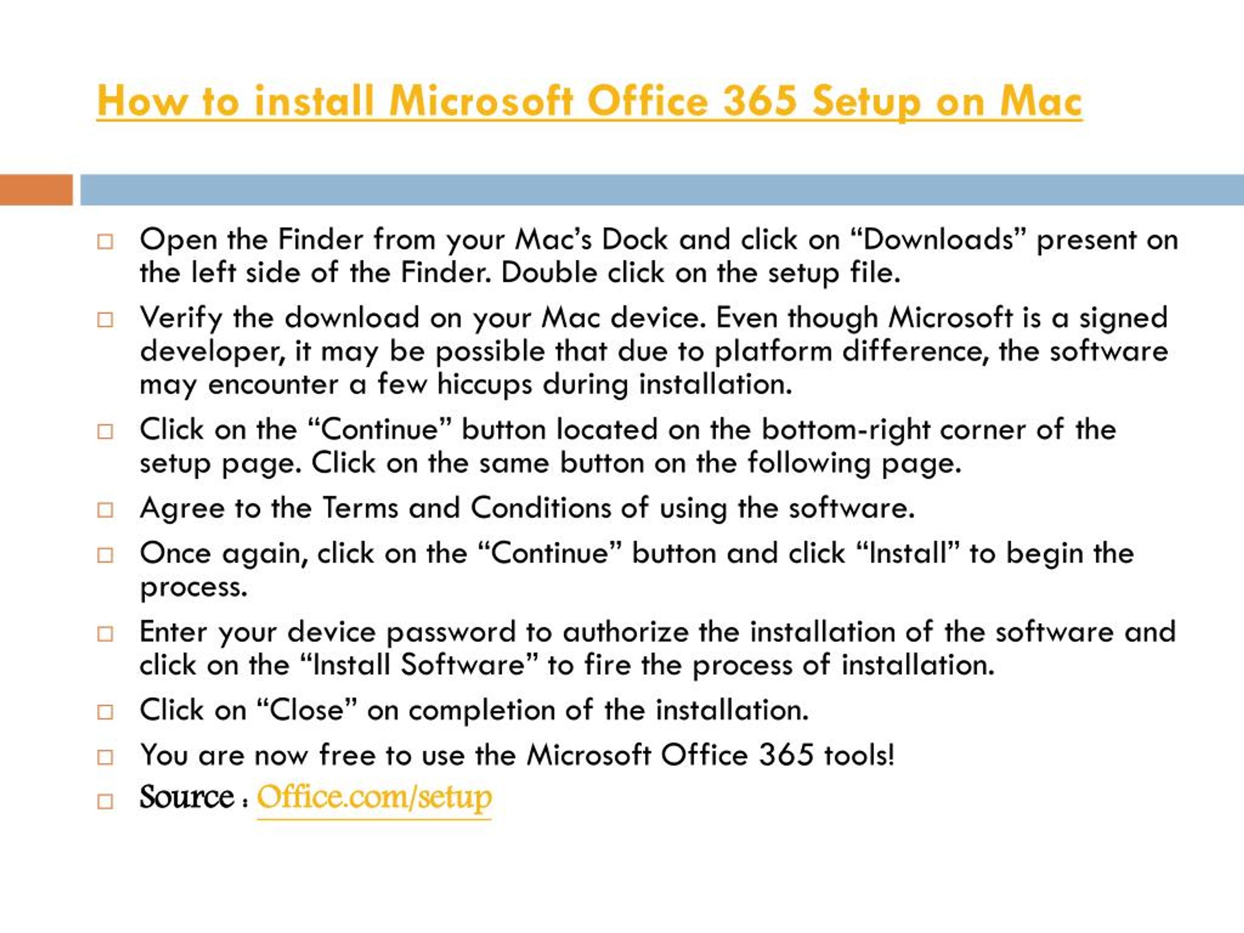 PPT - How to install Microsoft Office 365 Setup on Mac PowerPoint ...