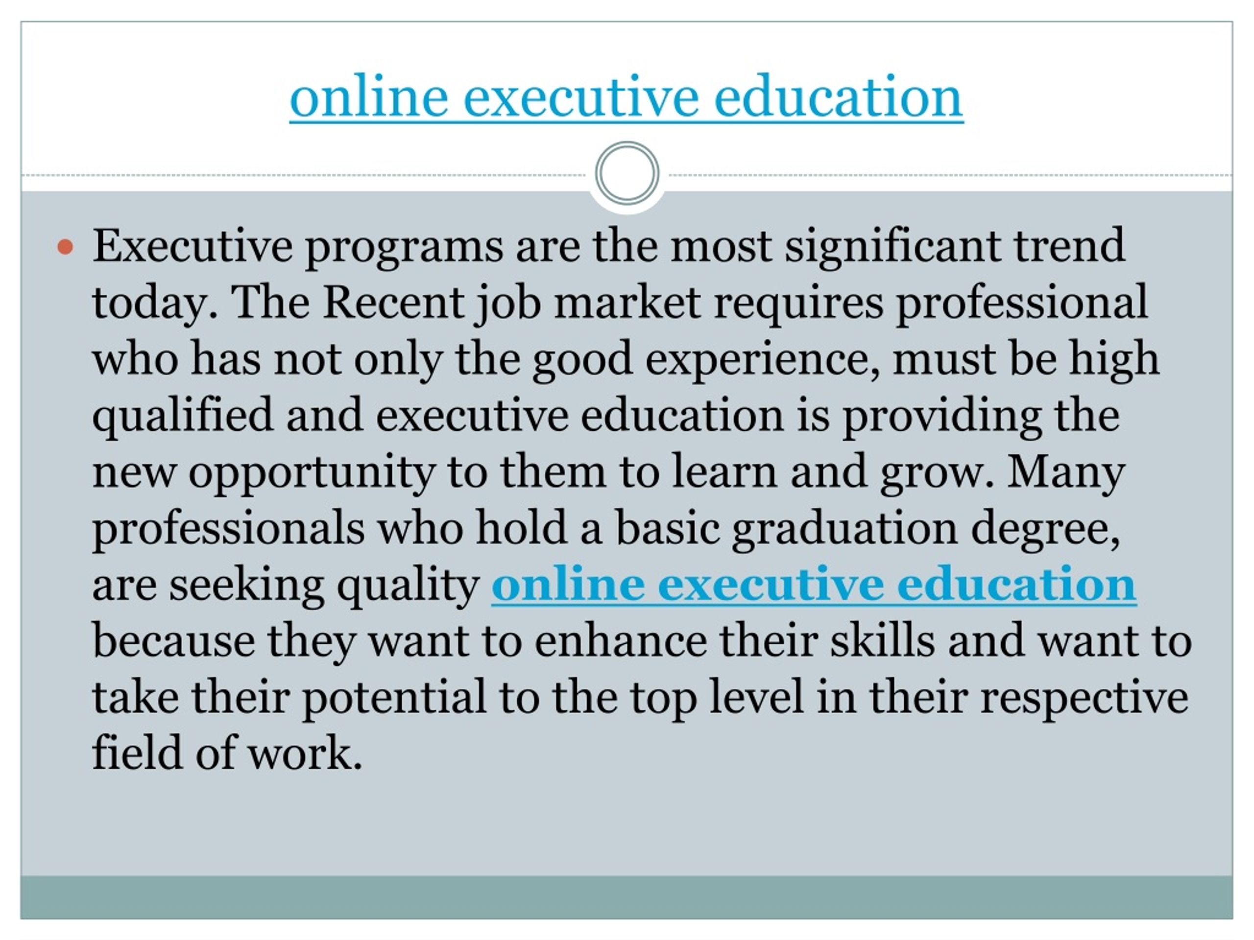 PPT - online executive education PowerPoint Presentation, free download ...