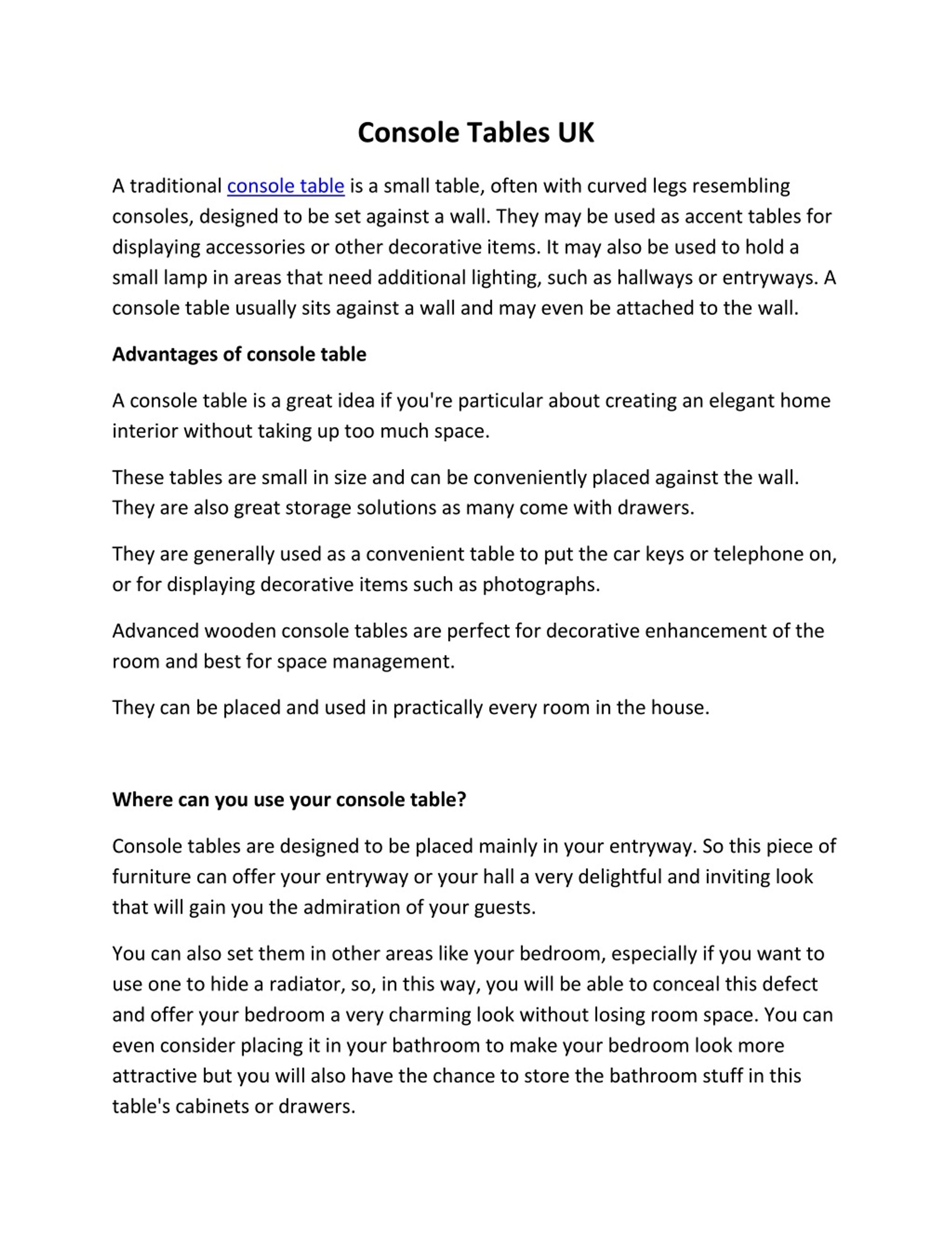 PPT - Console Tables UK PowerPoint Presentation, free download - ID:8144544