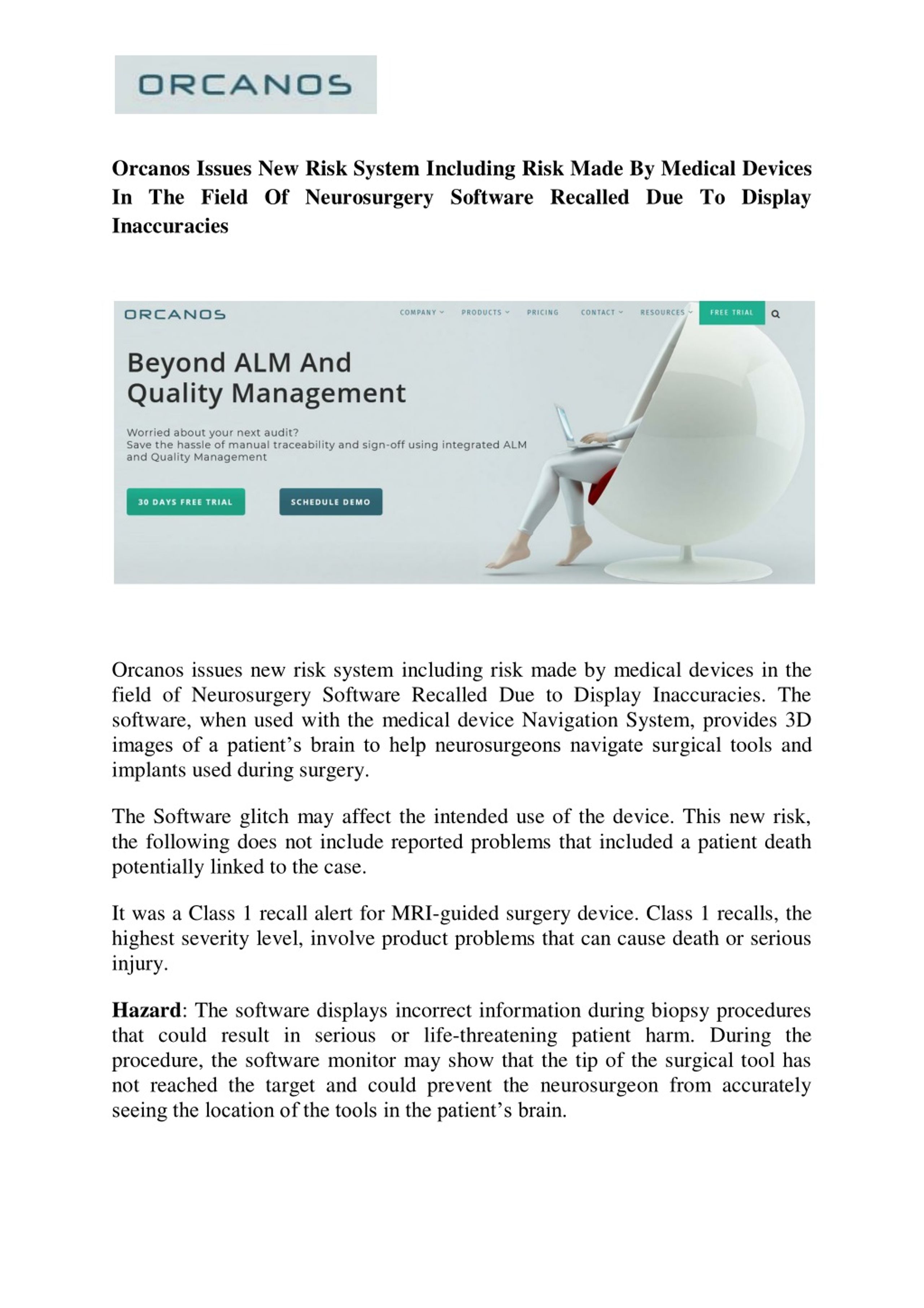 PPT - Orcanos Issues New Risk System Including Risk Made By Medical ...