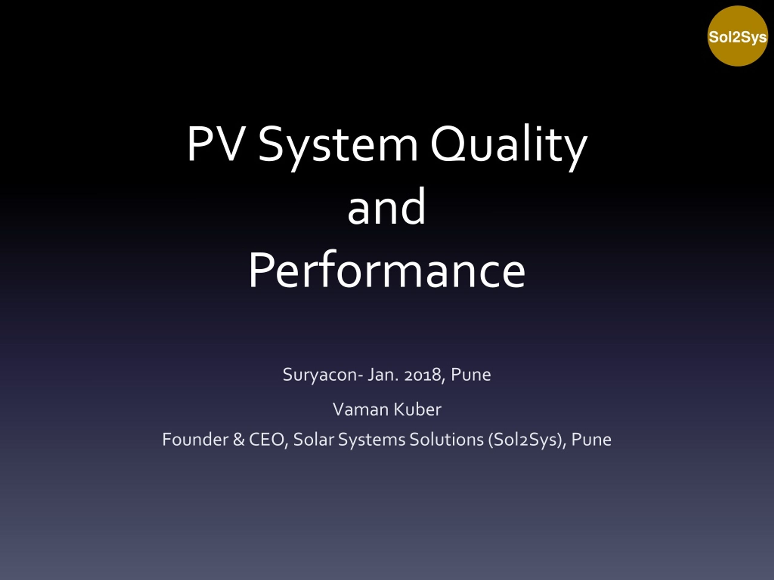 PPT - PV System Quality and Performance PowerPoint Presentation, free ...