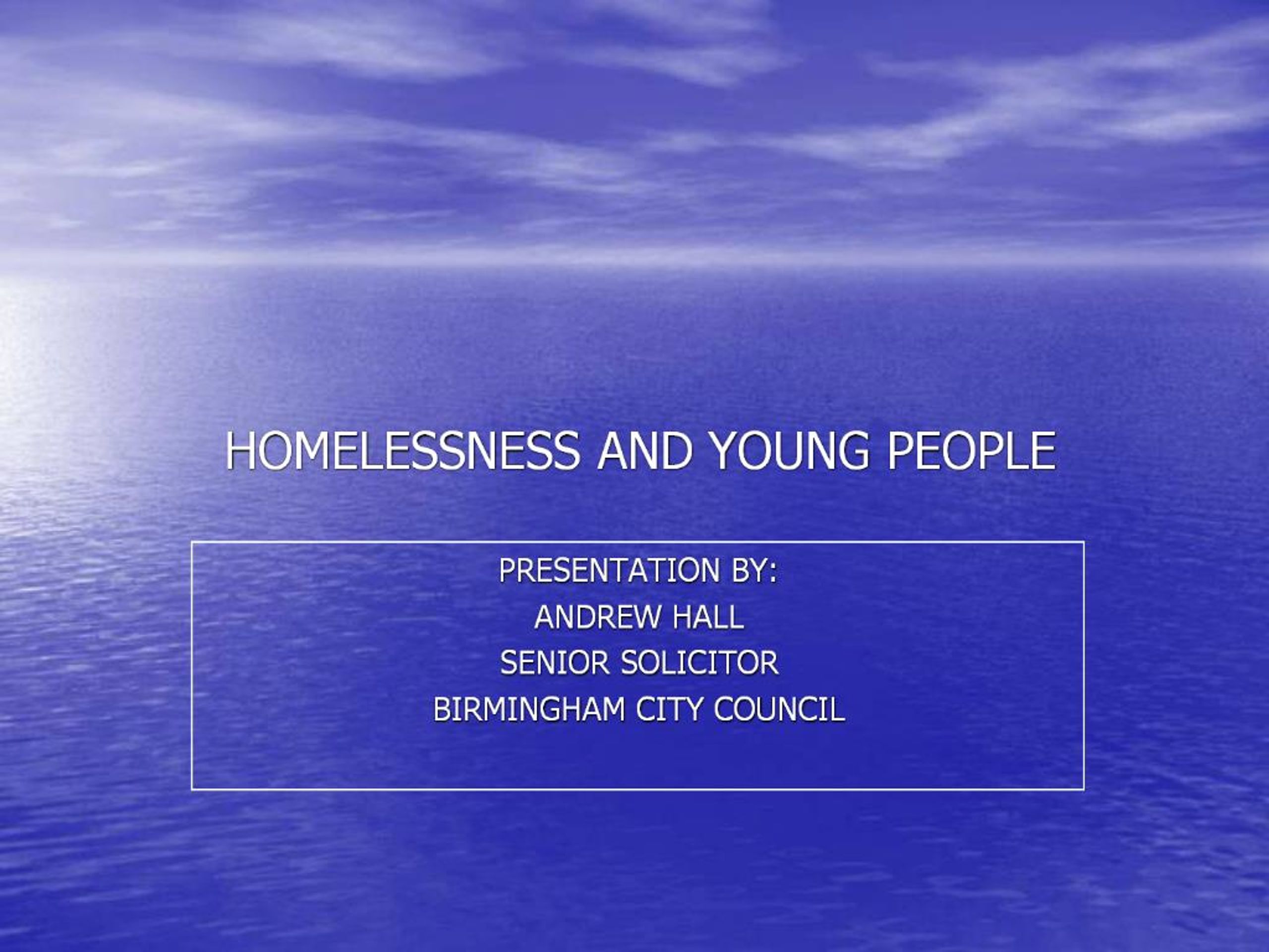 PPT - HOMELESSNESS AND YOUNG PEOPLE PowerPoint Presentation, free ...