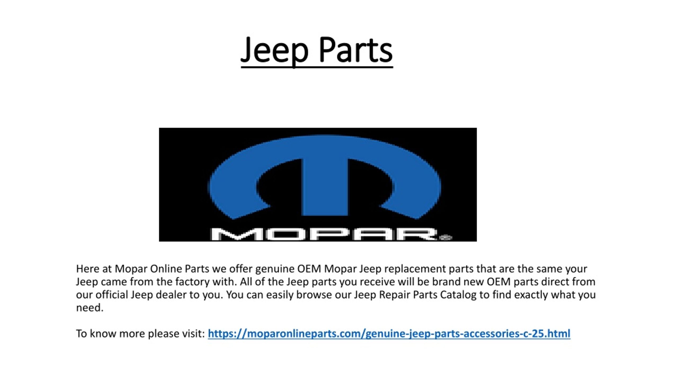 PPT - Jeep Parts PowerPoint Presentation, free download - ID:8163633