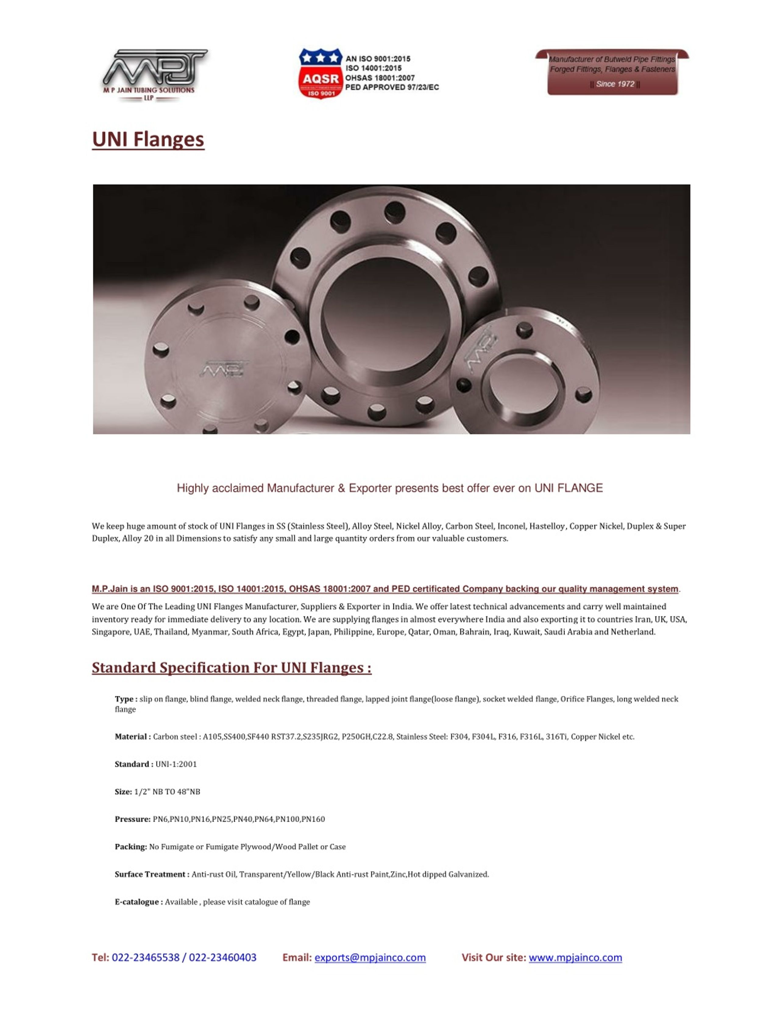 PPT - UNI Flanges PowerPoint Presentation, free download - ID:8175191