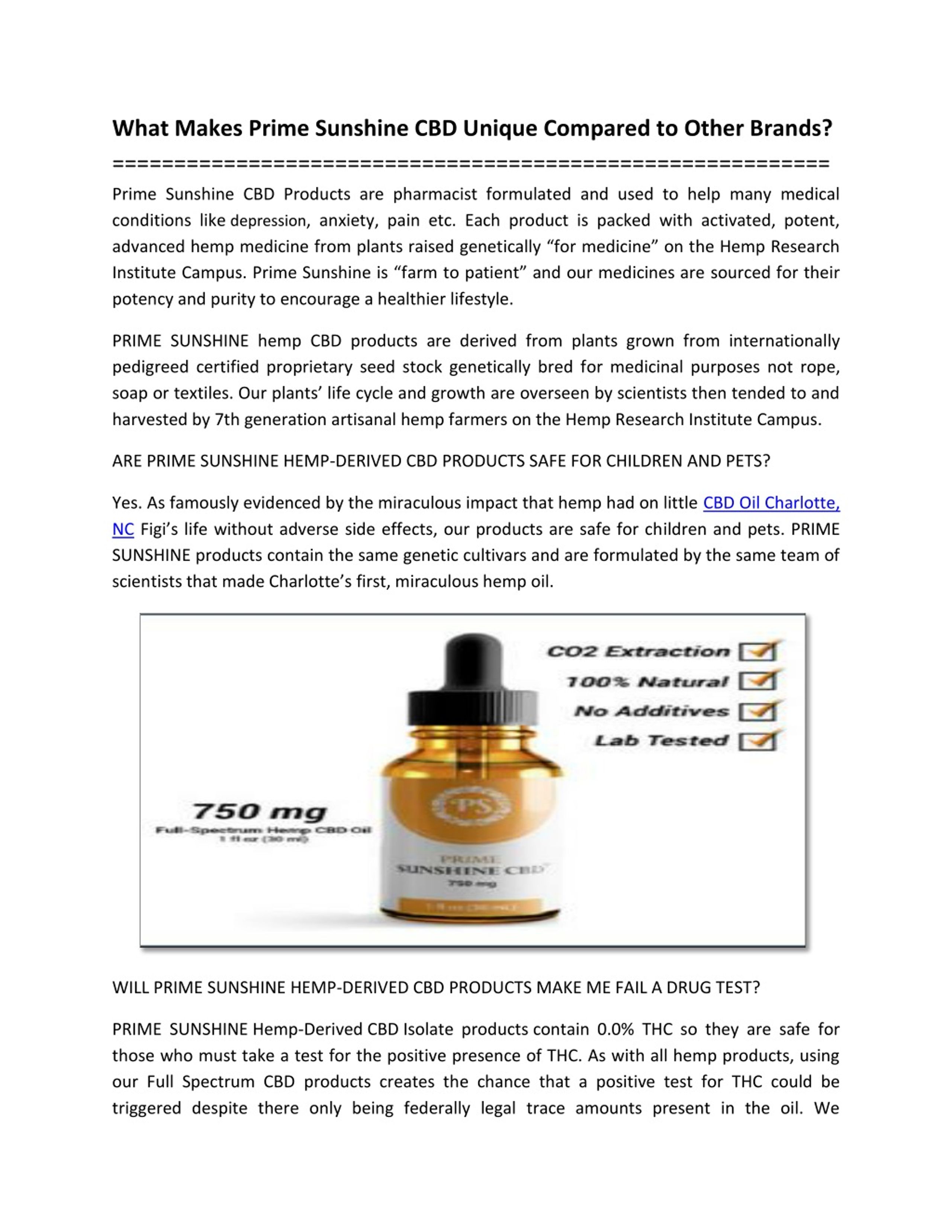 PPT - What Makes Prime Sunshine CBD Unique Compared to Other Brands ...