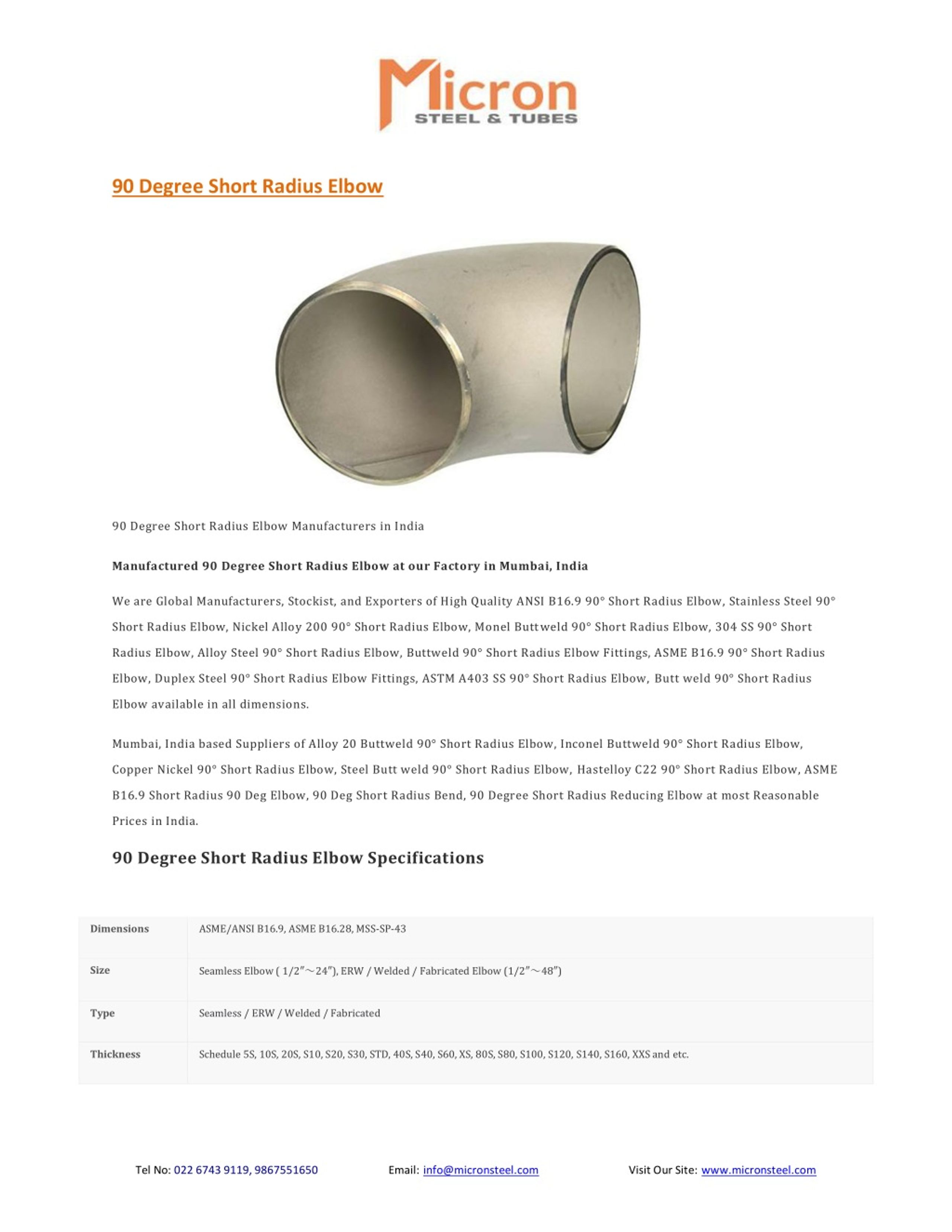 PPT - 90 Degree Short Radius Elbow PowerPoint Presentation, free ...