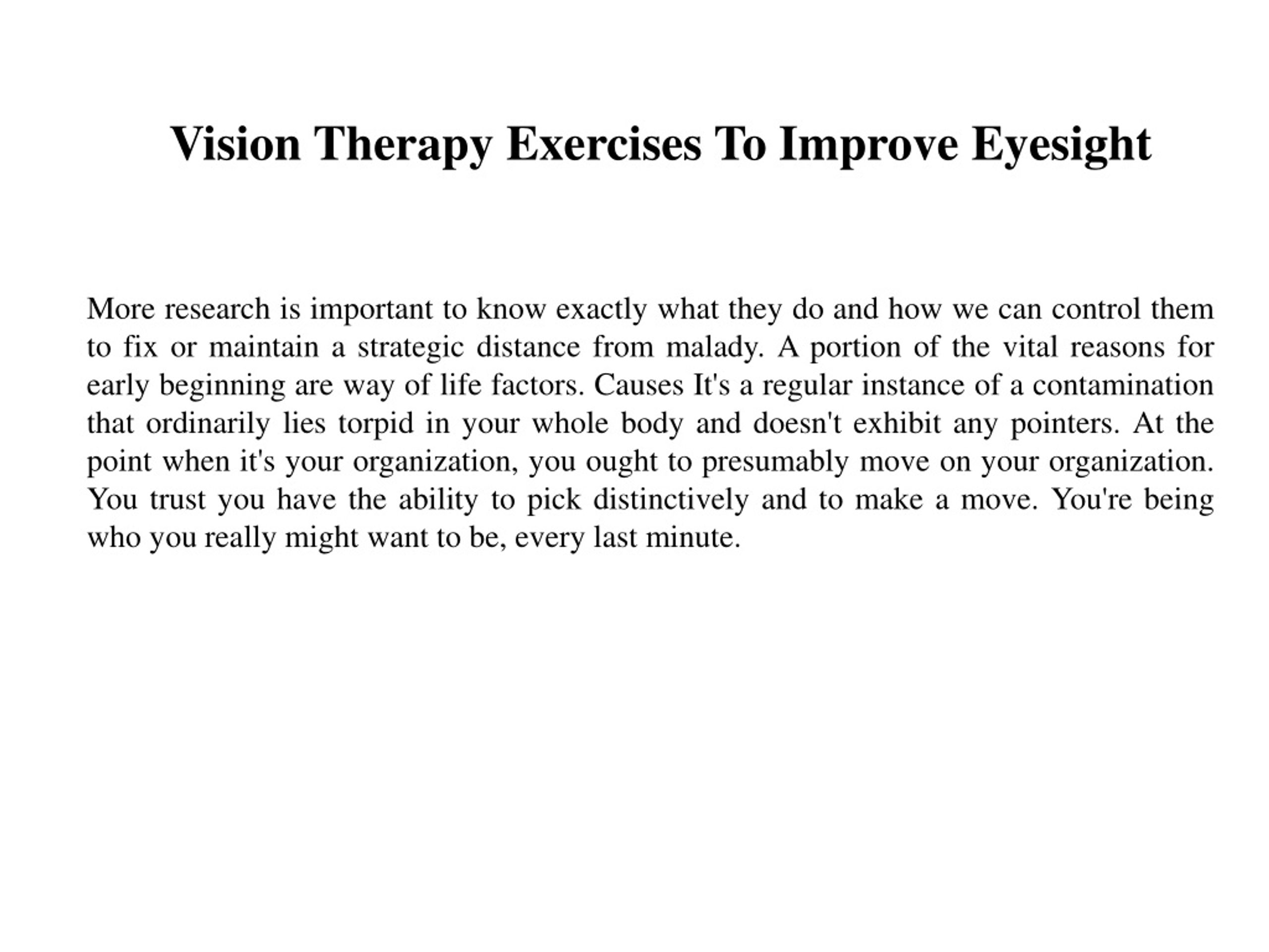 PPT - Vision Therapy Exercises To Improve Eyesight PowerPoint ...