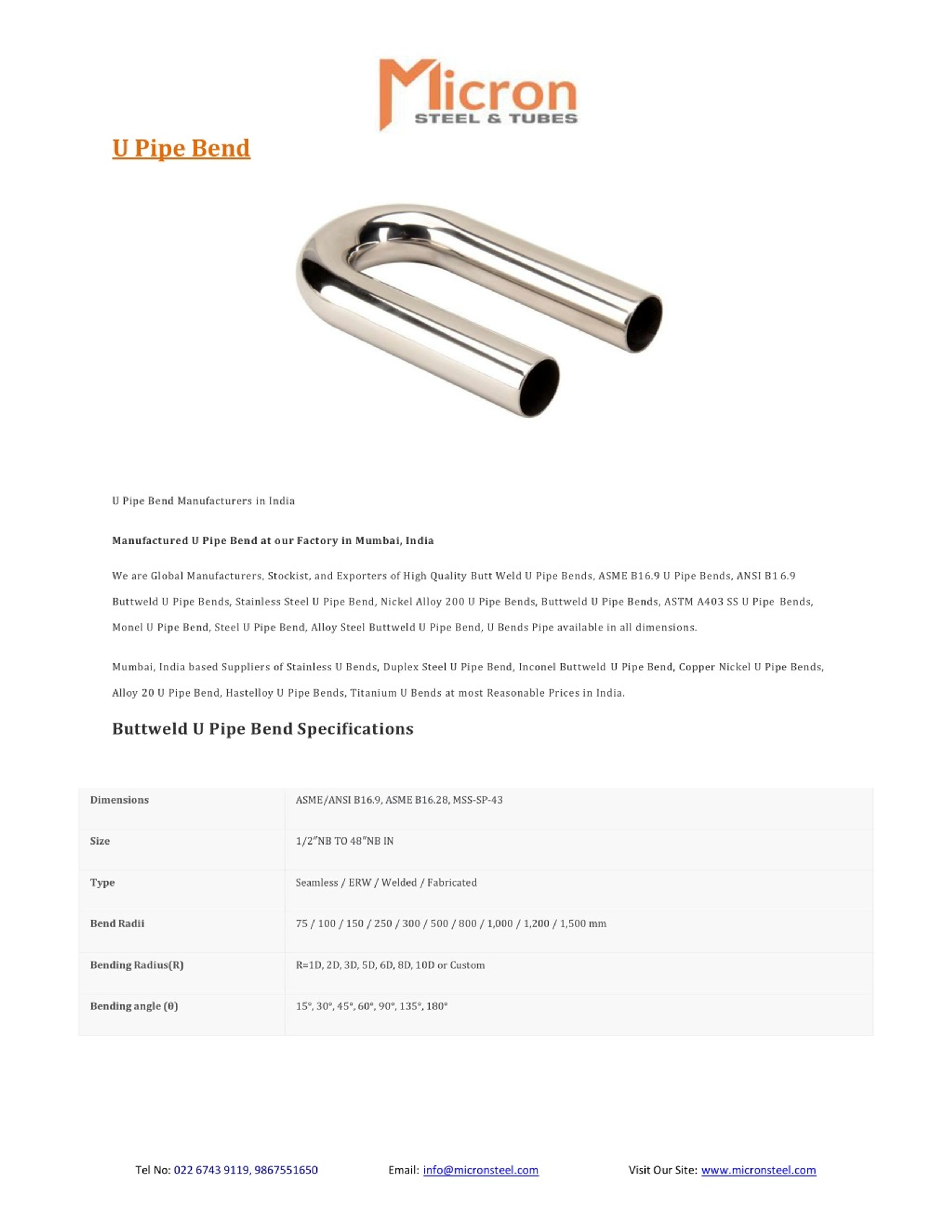 PPT - U Pipe Bend PowerPoint Presentation, free download - ID:8189308
