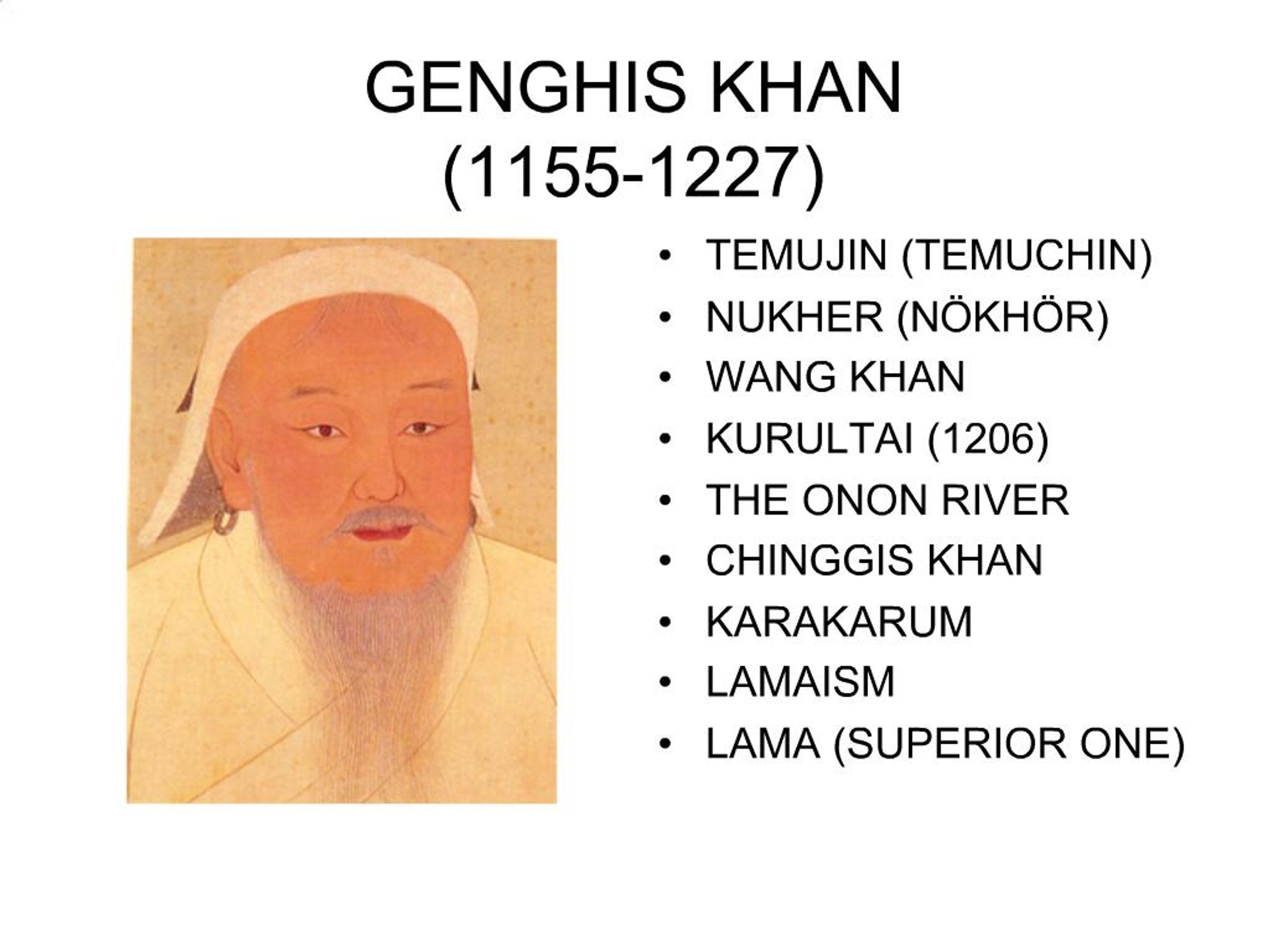 PPT - GENGHIS KHAN 1155-1227 PowerPoint Presentation, free download ...