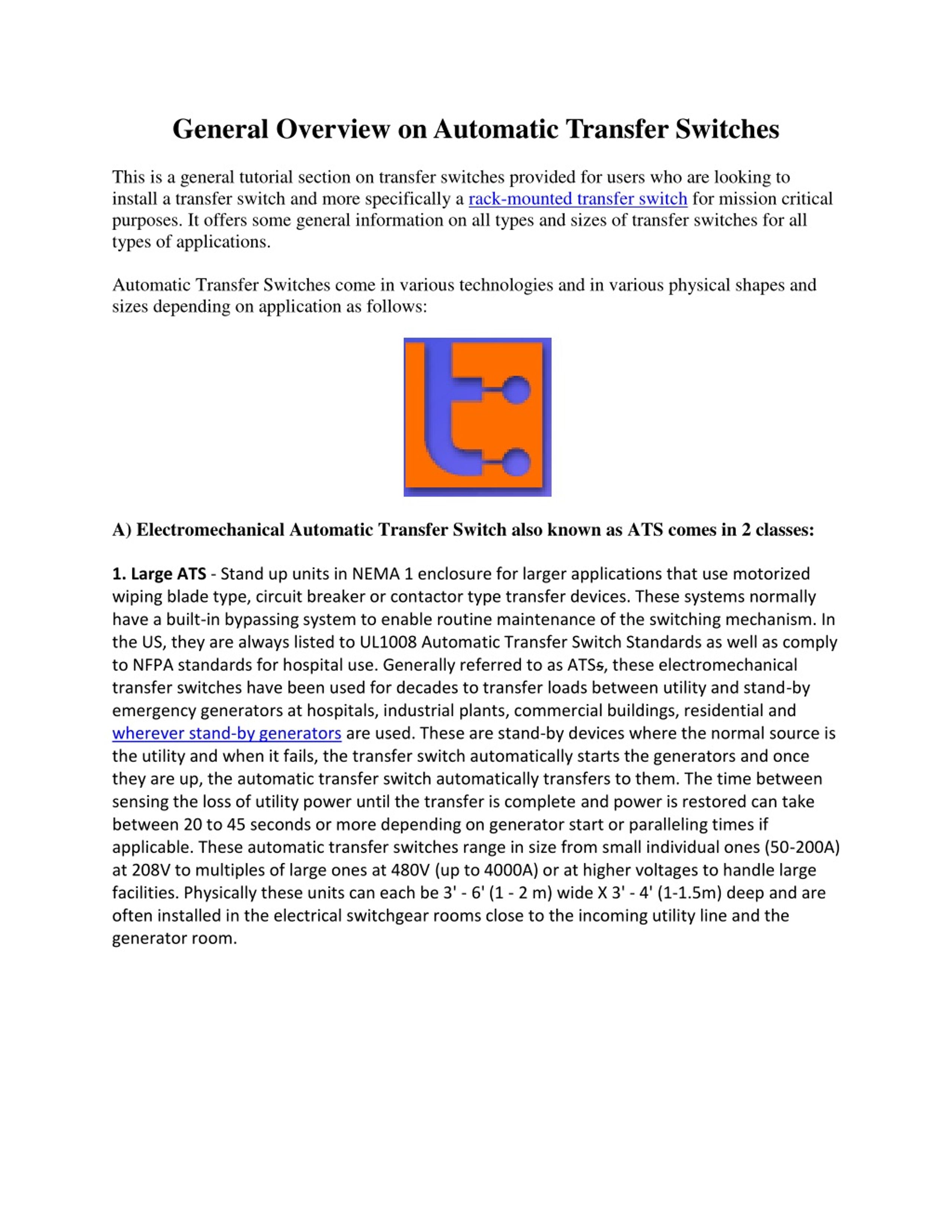 PPT - General Overview on Automatic Transfer Switches PowerPoint ...
