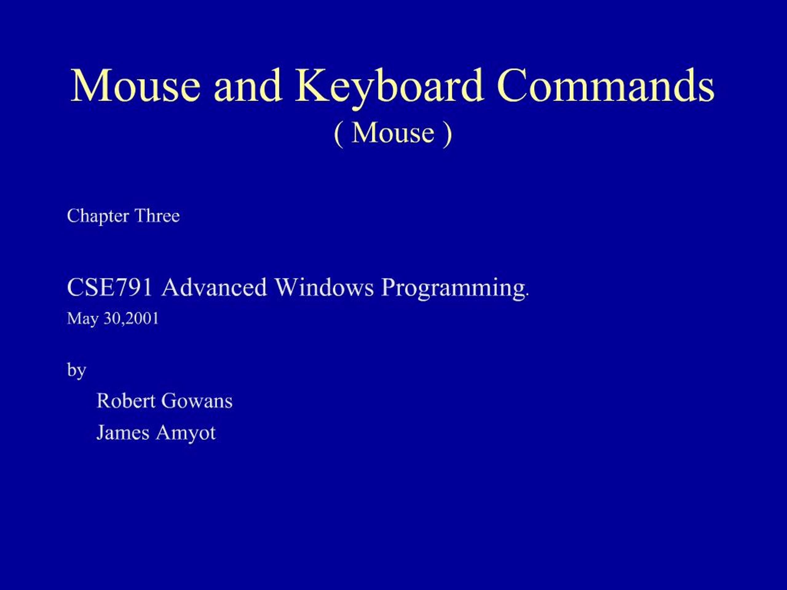 PPT - Mouse and Keyboard Commands Mouse PowerPoint Presentation, free ...