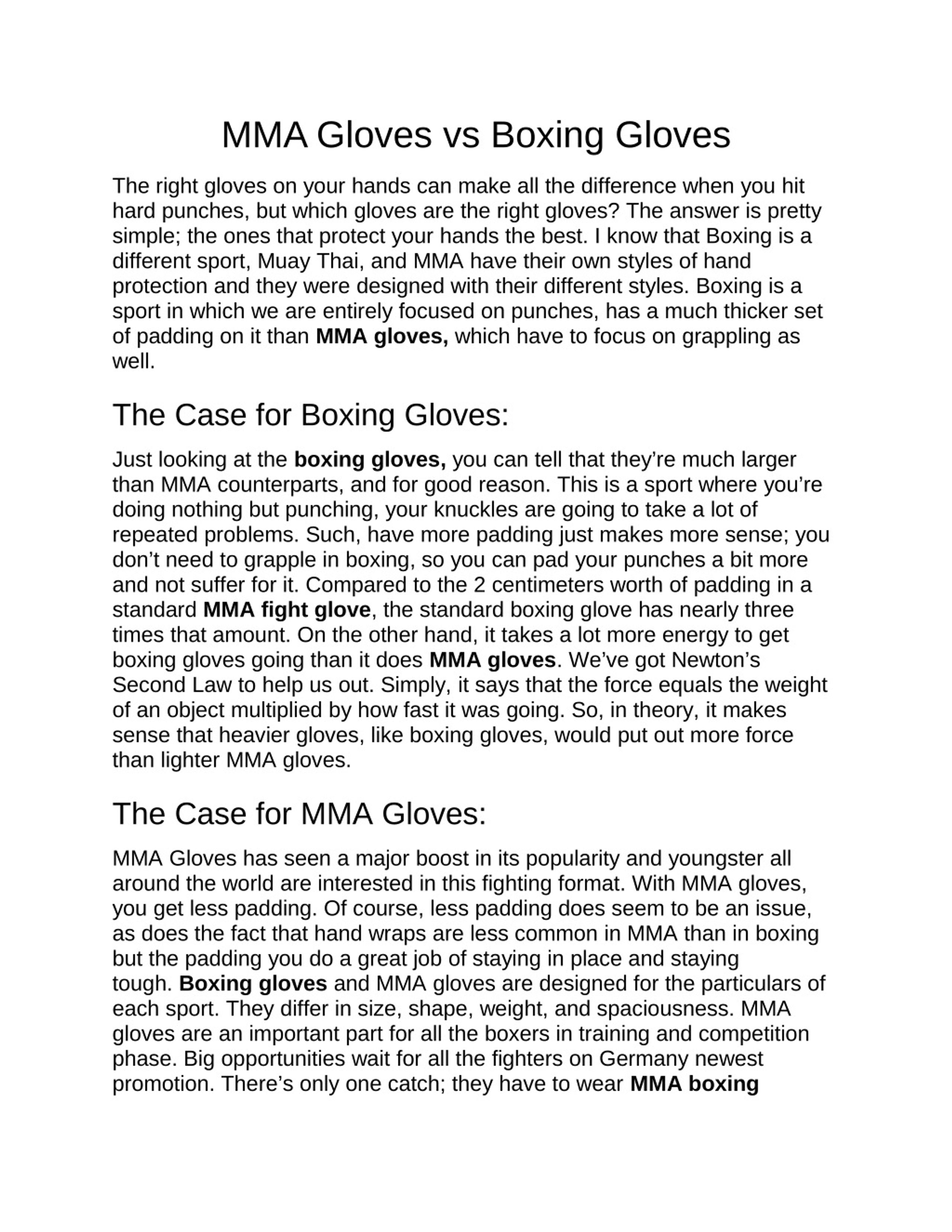 PPT - MMA Gloves vs Boxing Gloves PowerPoint Presentation, free ...